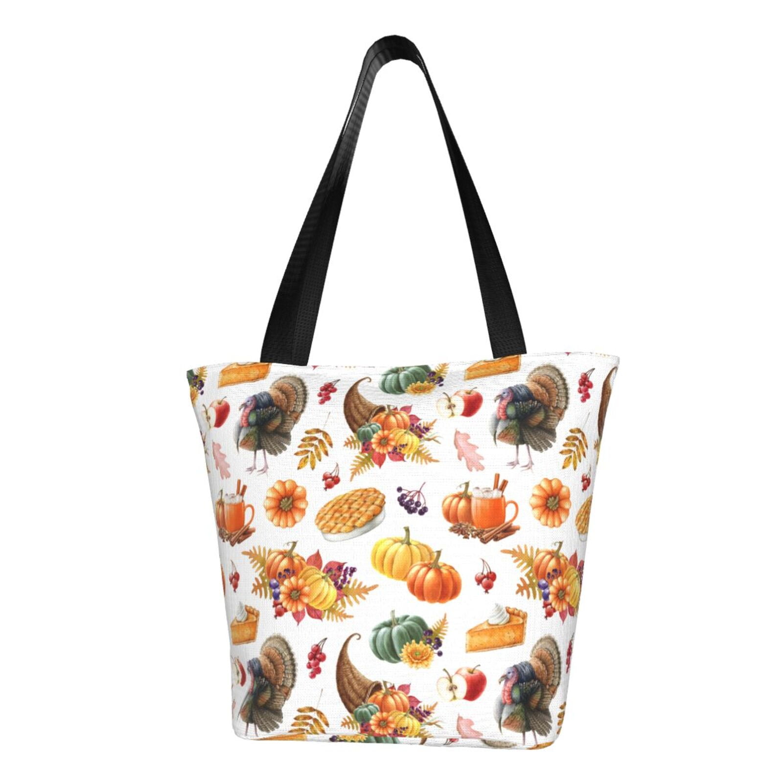 Defioc Thanksgiving Turkeys 1 Print Tote Bag for Women,Shoulder Bag ...