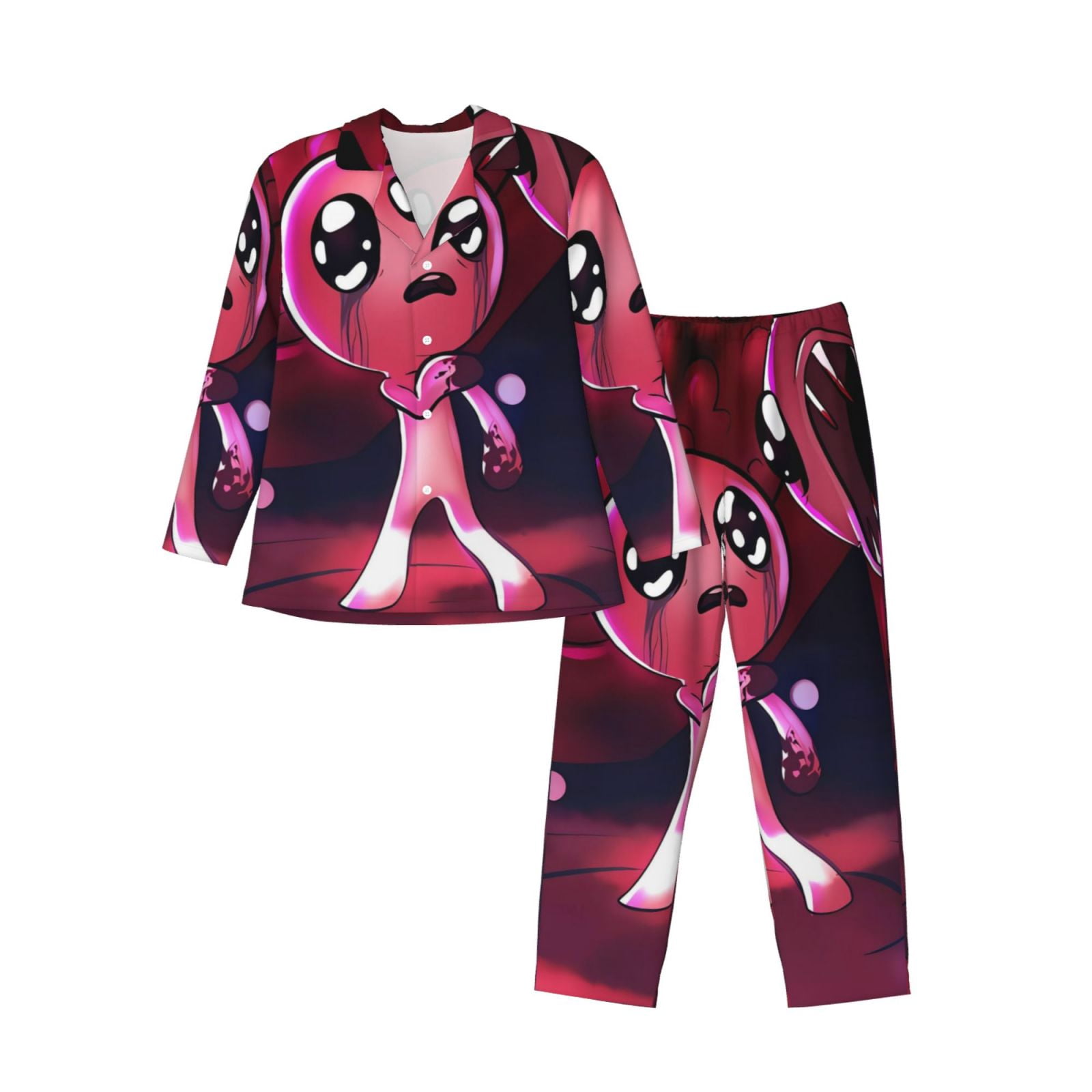 Defioc The Binding of IsaacPattern Men's Long Sleeve Pajama Set,Button ...