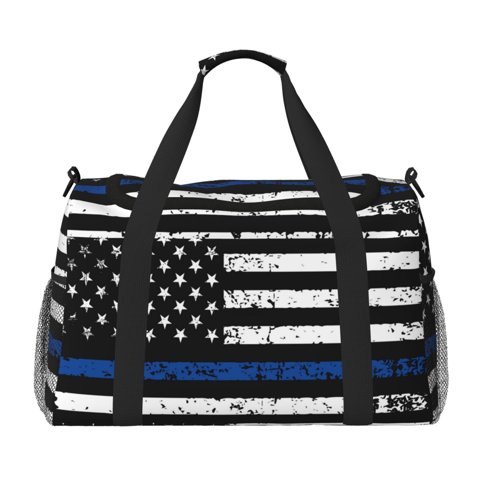 Defioc Thin Blue Line Flag Print Hand Travel Bag - Foldable Travel ...