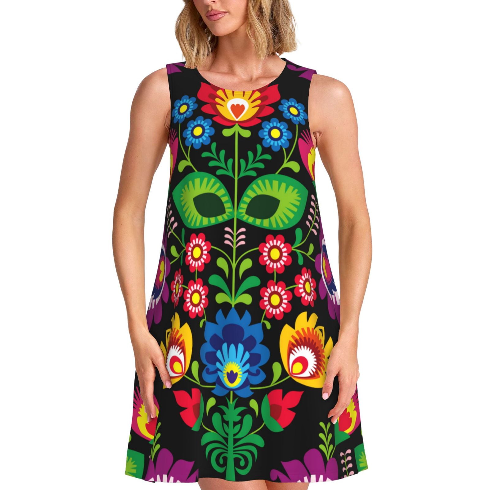 Defioc Traditional Floral Polish Pattern Women's Summer Dresses 2025 ...