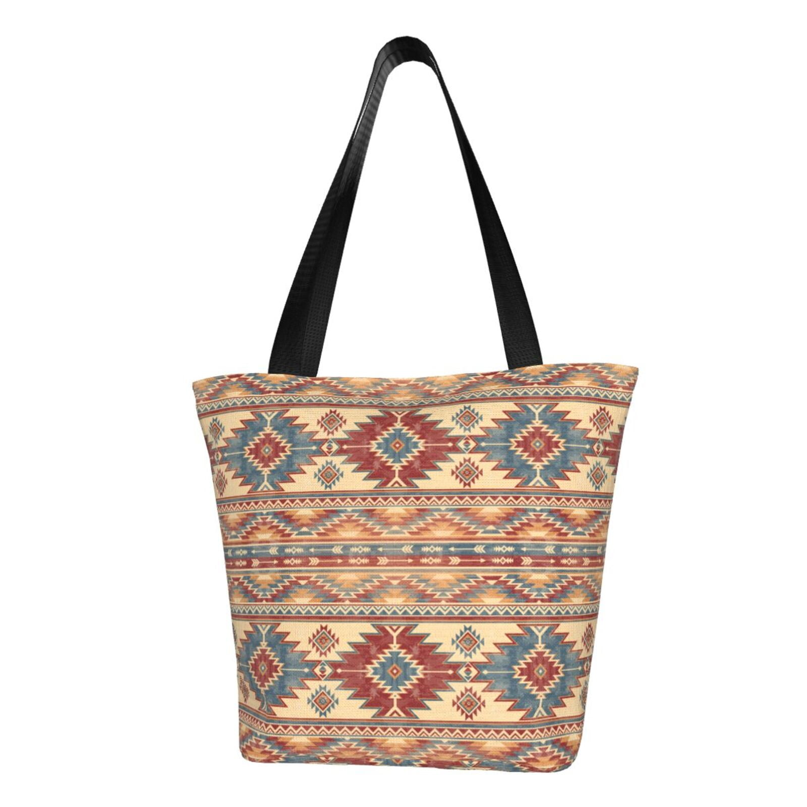 Defioc Traditional Tribal Aztec Print Tote Bag for Women,Shoulder Bag ...