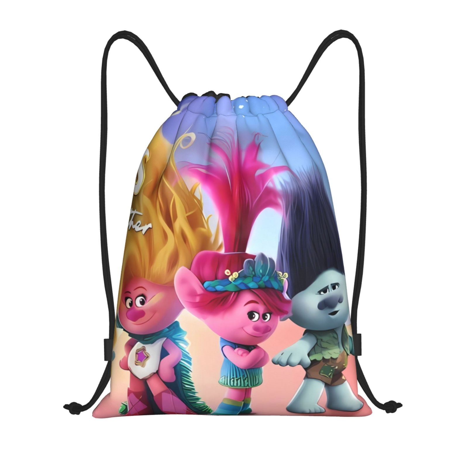 Defioc Trolls Band Together for Drawstring Backpack Sports Gym Bag for ...