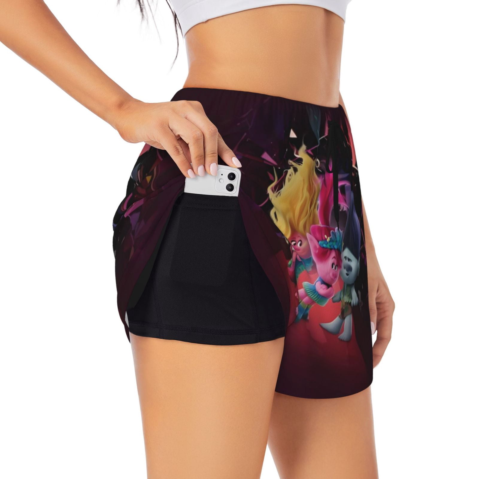 Defioc Trolls Band Together for Women's Athletic Gym Running Shorts ...