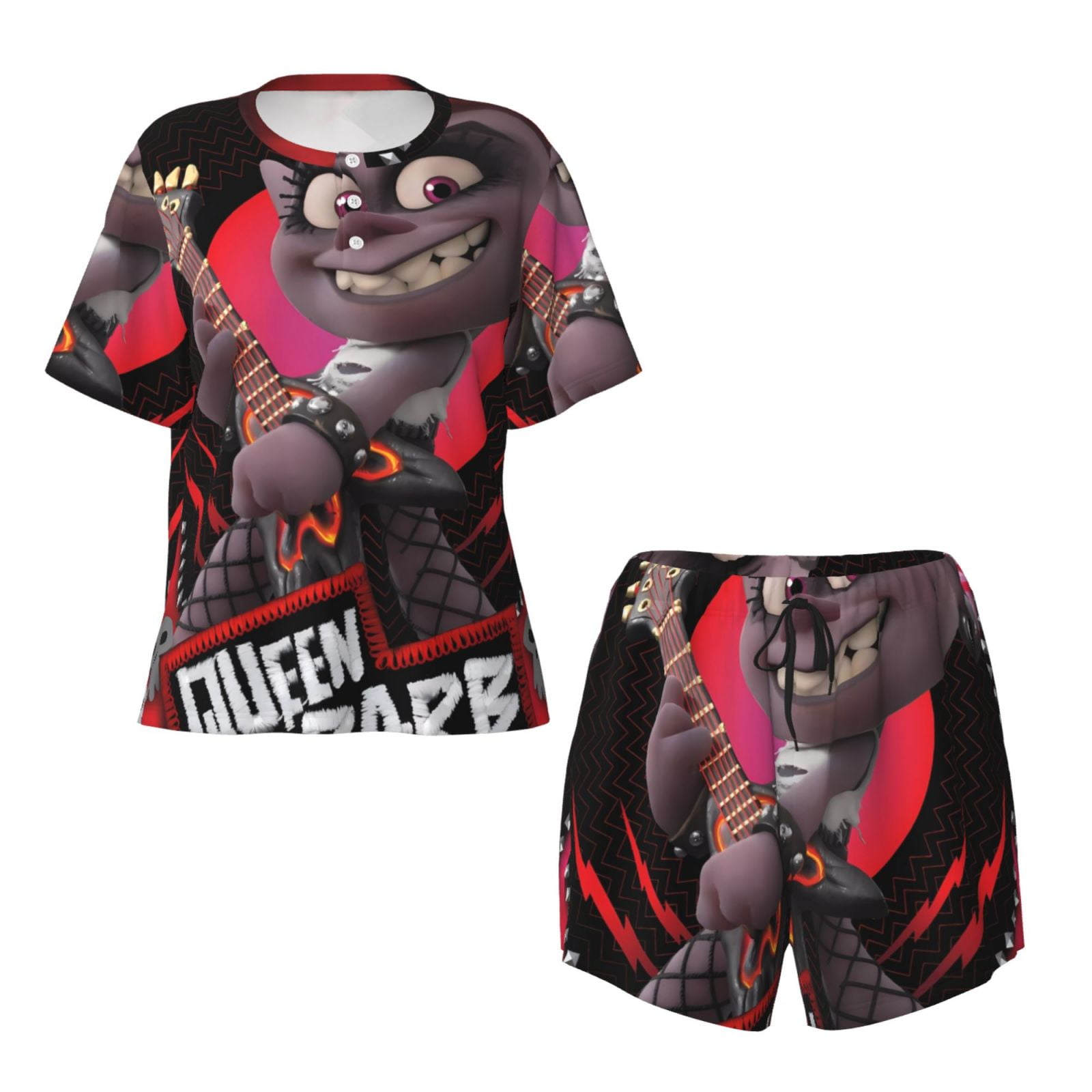 Defioc Trolls Band Together for Women's Short-Sleeved Pajama Set,2 ...