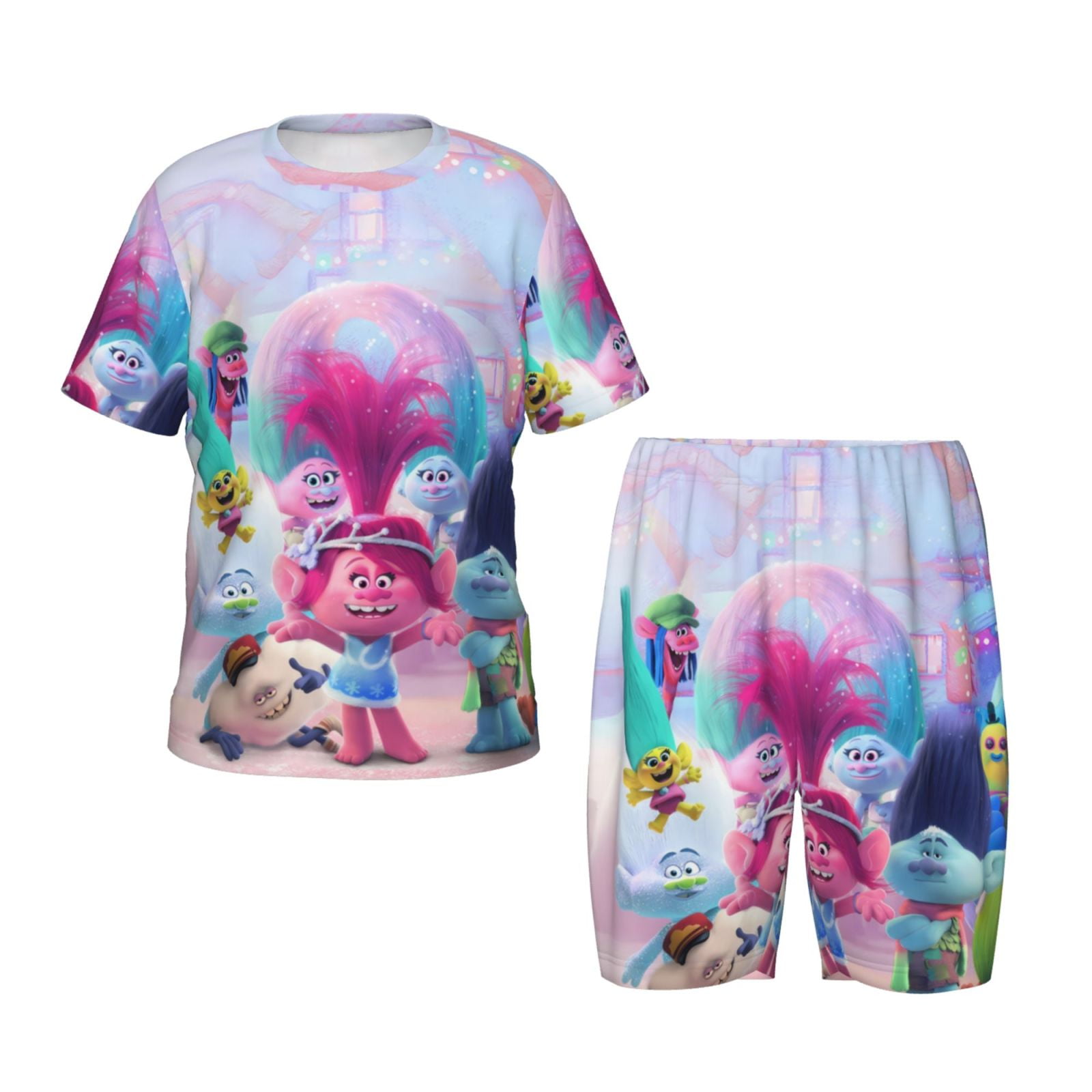 Defioc Trolls Band TogetherPrint Short Sleeve Pajama Sets Sleepwear for ...