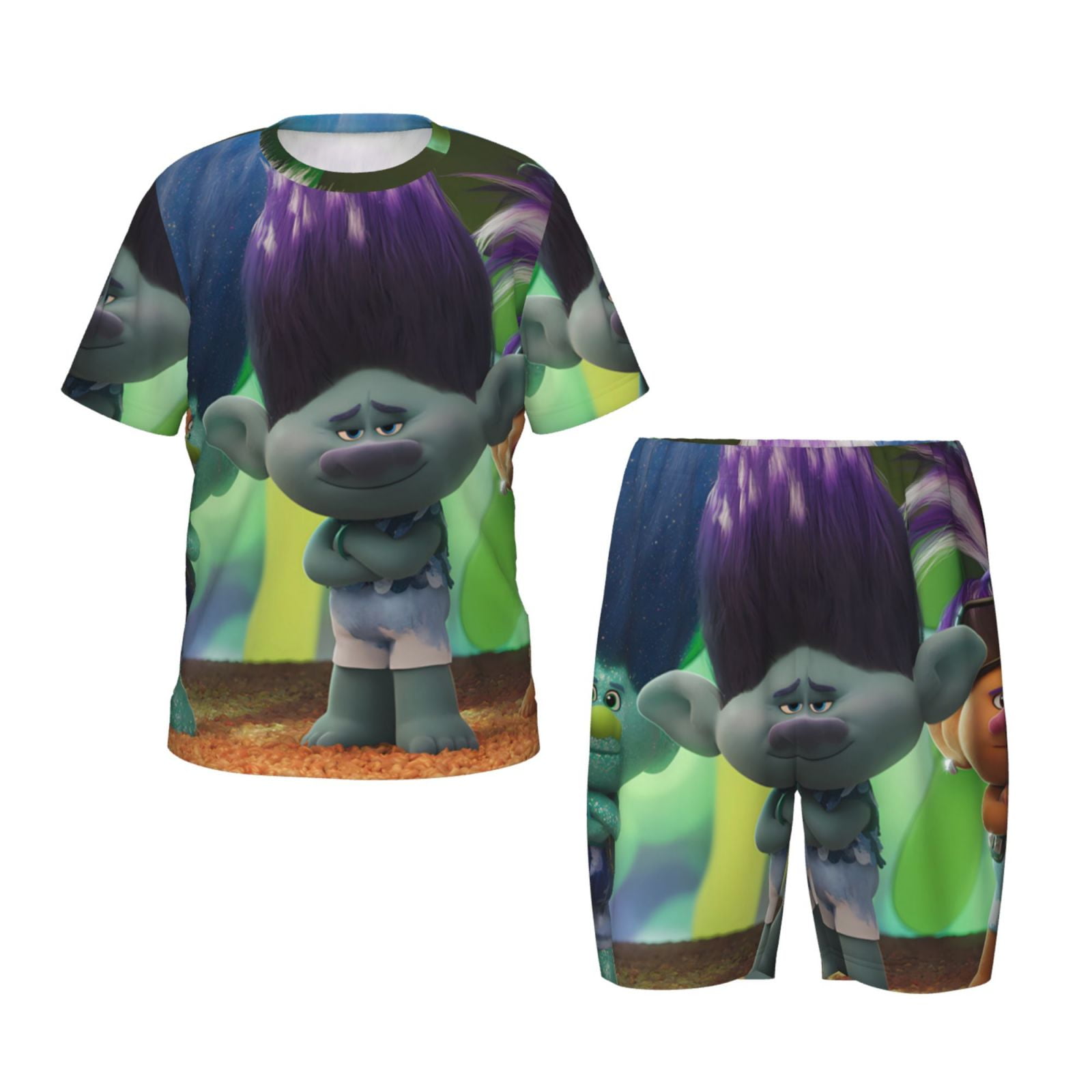 Defioc Trolls Band TogetherPrint Short Sleeve Pajama Sets Sleepwear for ...