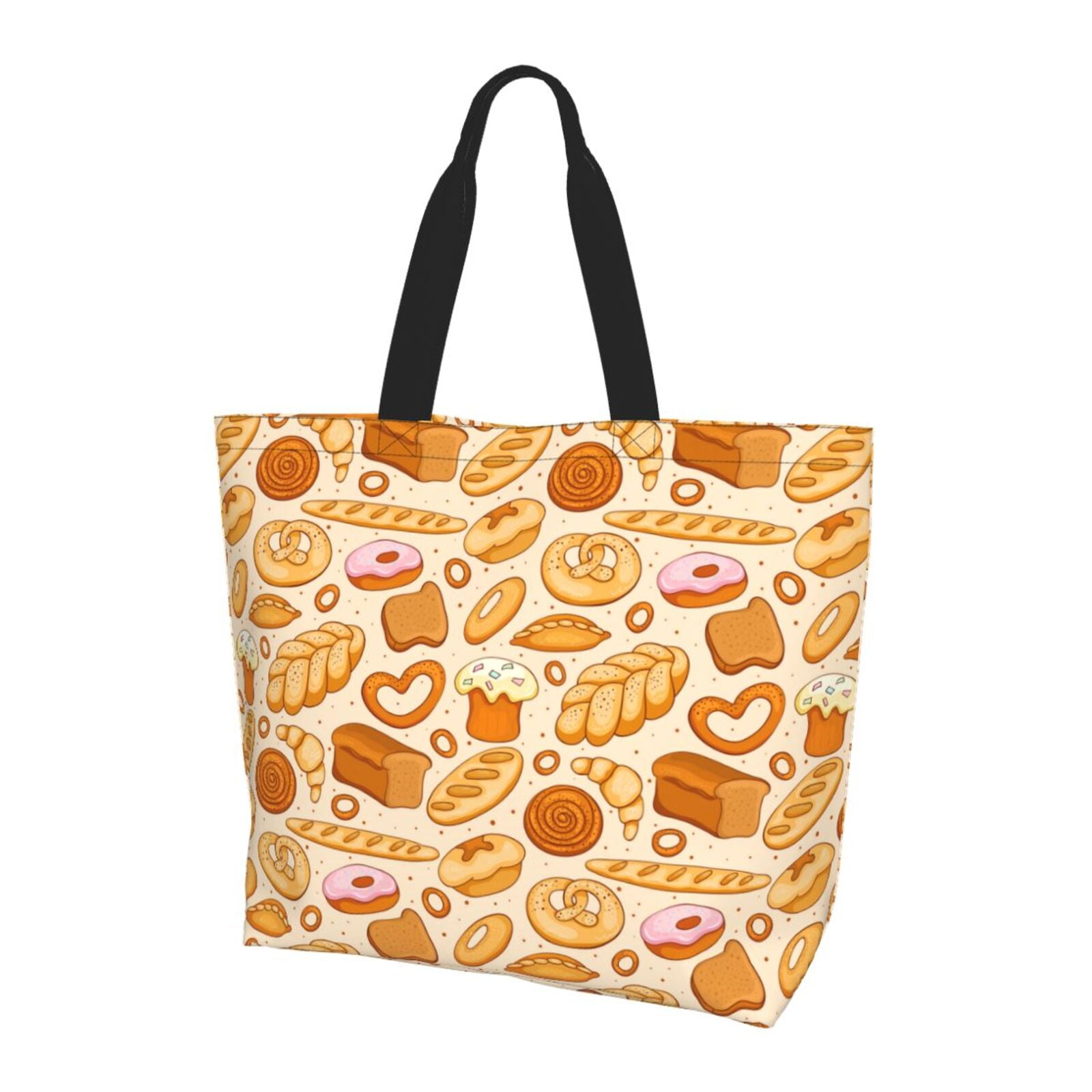 Defioc Various Bread Pattern Tote Bag for Women,Large Capacity Tote Bag ...