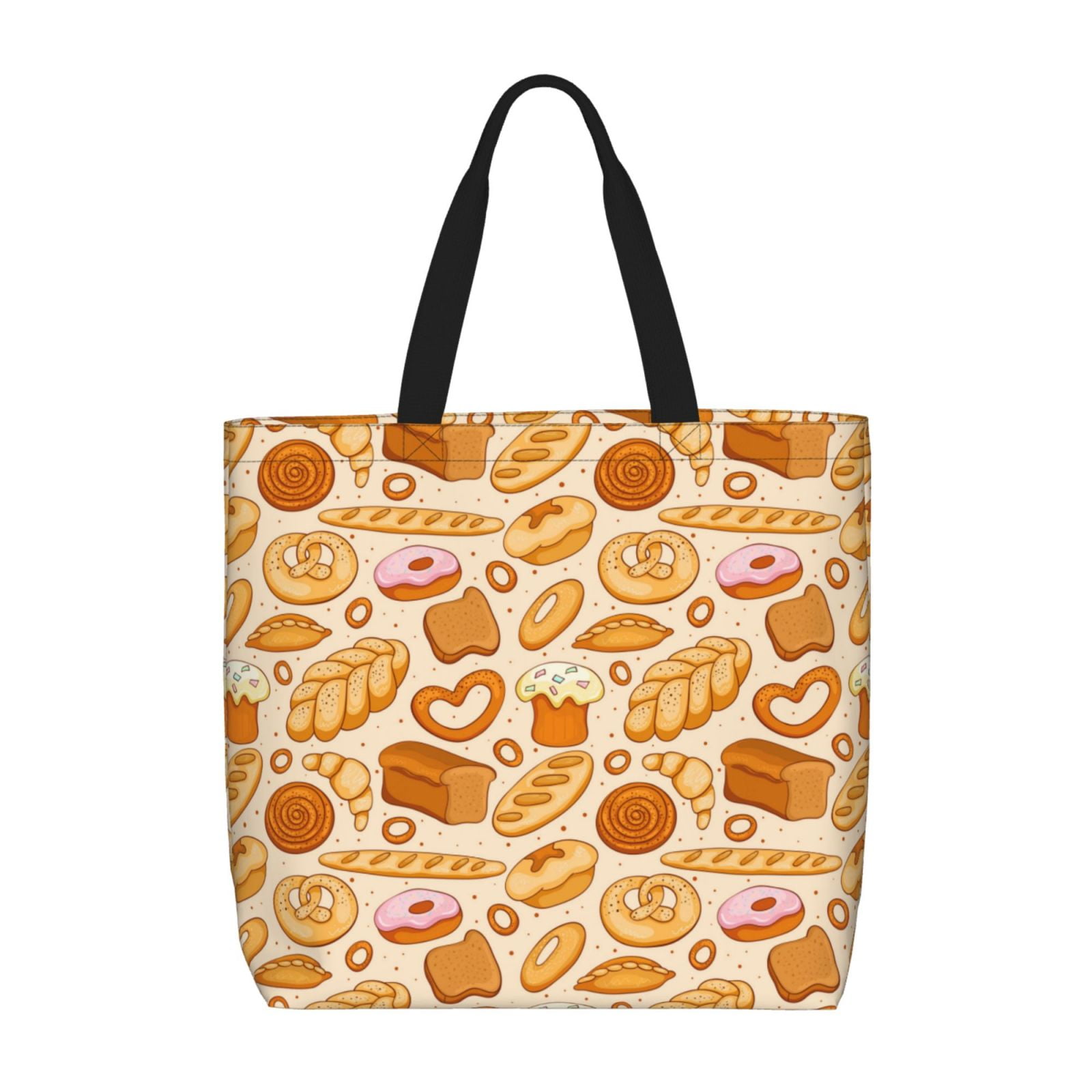 Defioc Various Bread Pattern Tote Bag for Women,Large Capacity Tote Bag ...