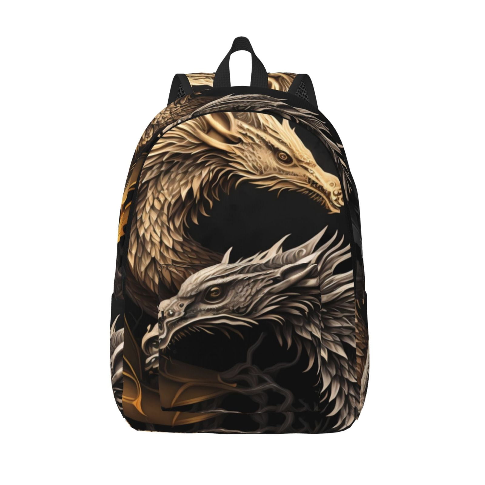 Defioc Vintage Metal Dragon for Canvas Backpack,Travel Rucksack Unisex ...