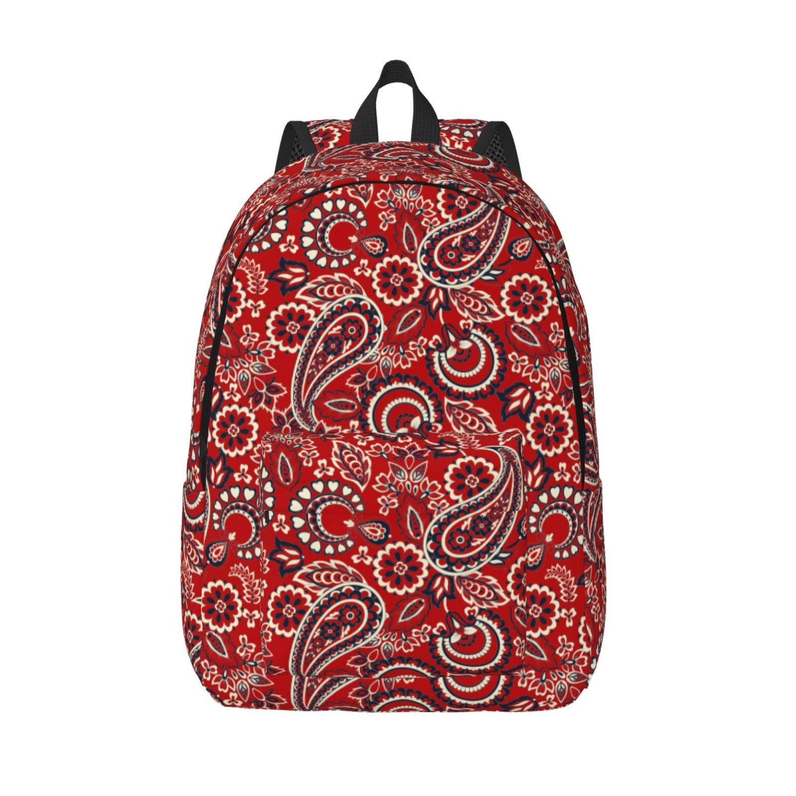 Defioc Vintage Red Paisley for Canvas Backpack,Travel Rucksack Unisex ...