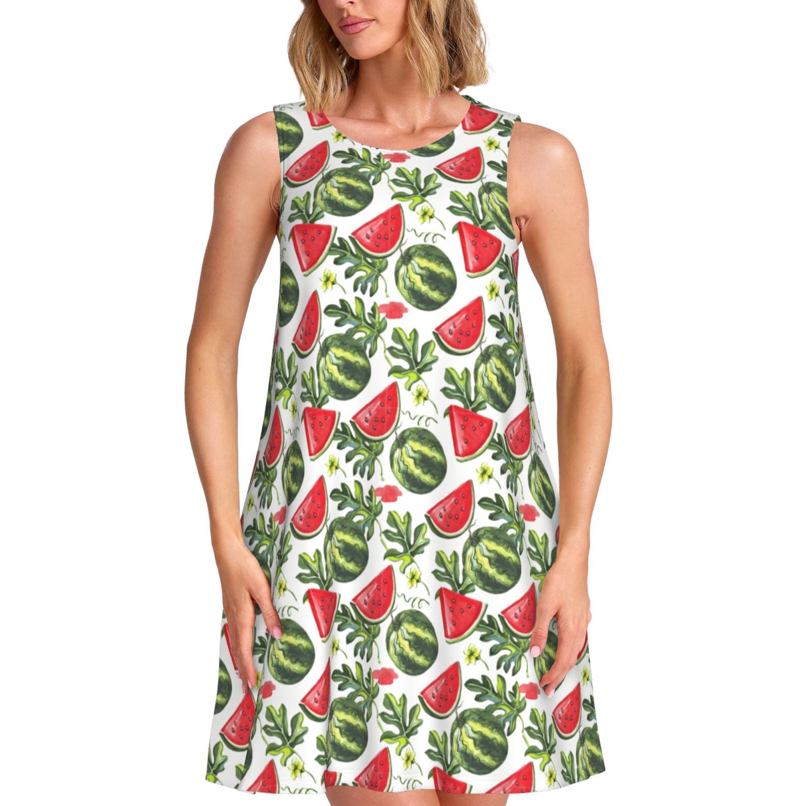 Defioc Watermelons Pattern Women's Summer Dresses 2025 Beach Casual ...