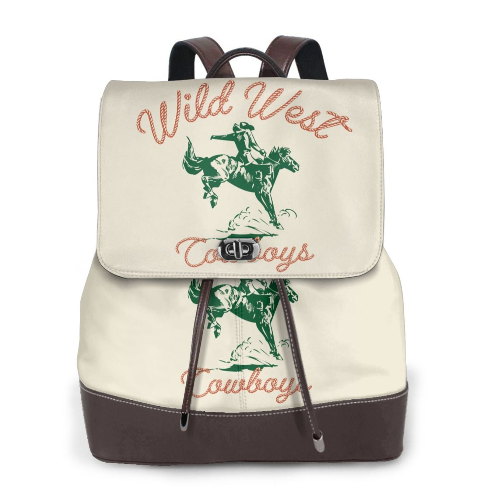 Defioc West Cowboys Print PU Leather Backpack,Backpack Purse for Women ...