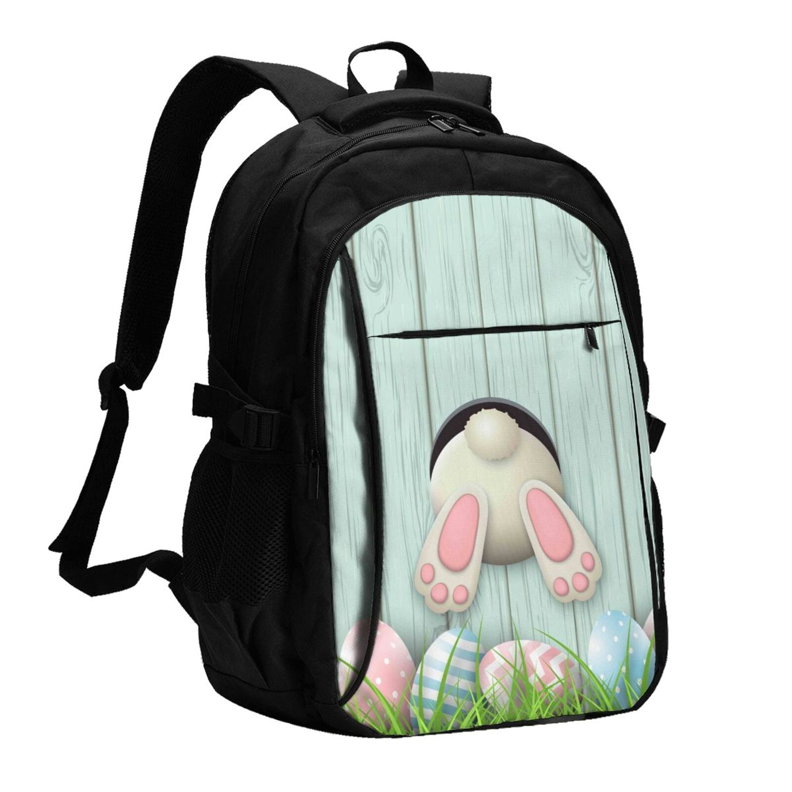 Defioc White Bunny Bottom And Easter Eggs for Travel Backpack for Women ...