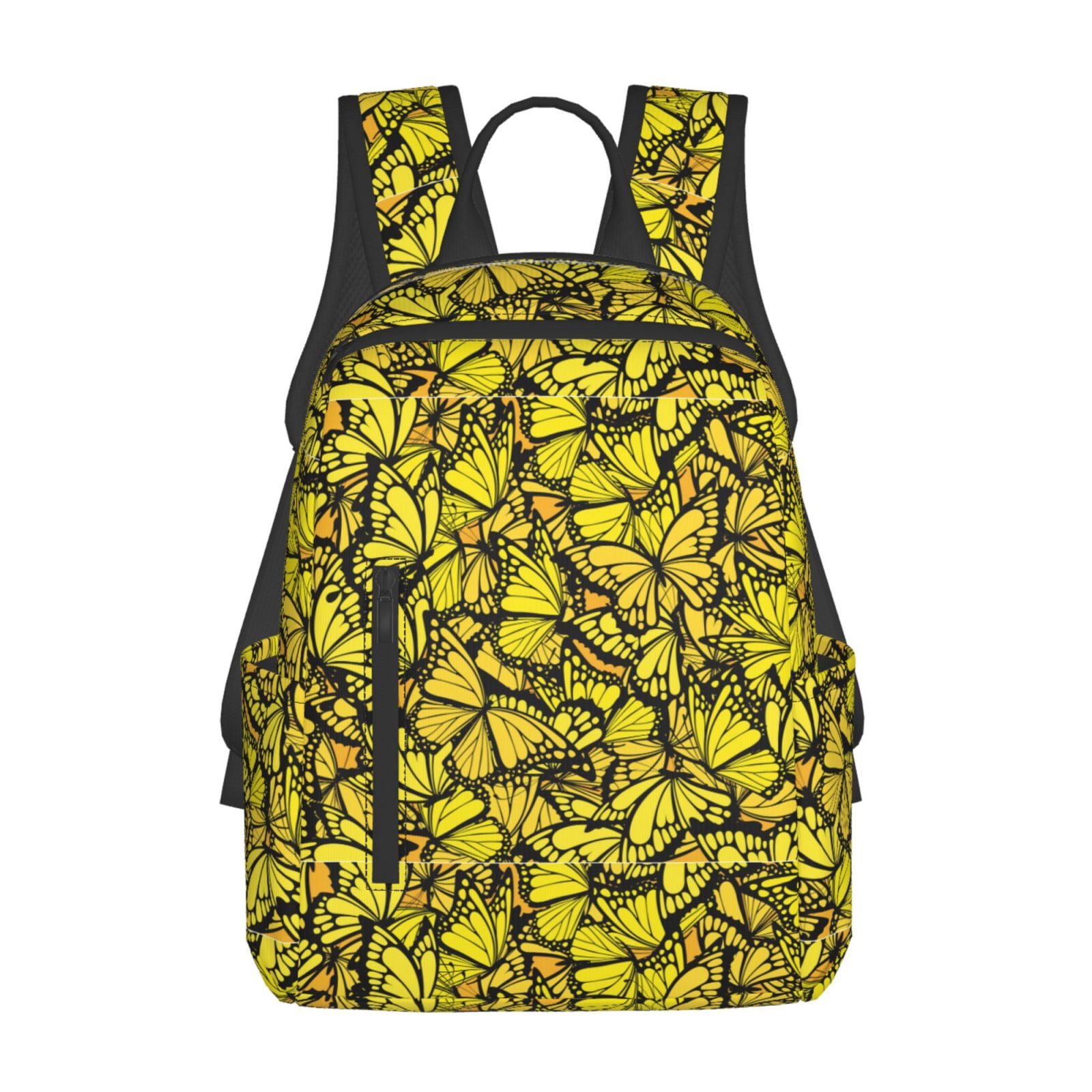 Defioc Yellow Butterflies Pattern Travel Laptop Backpack,Lightweight ...