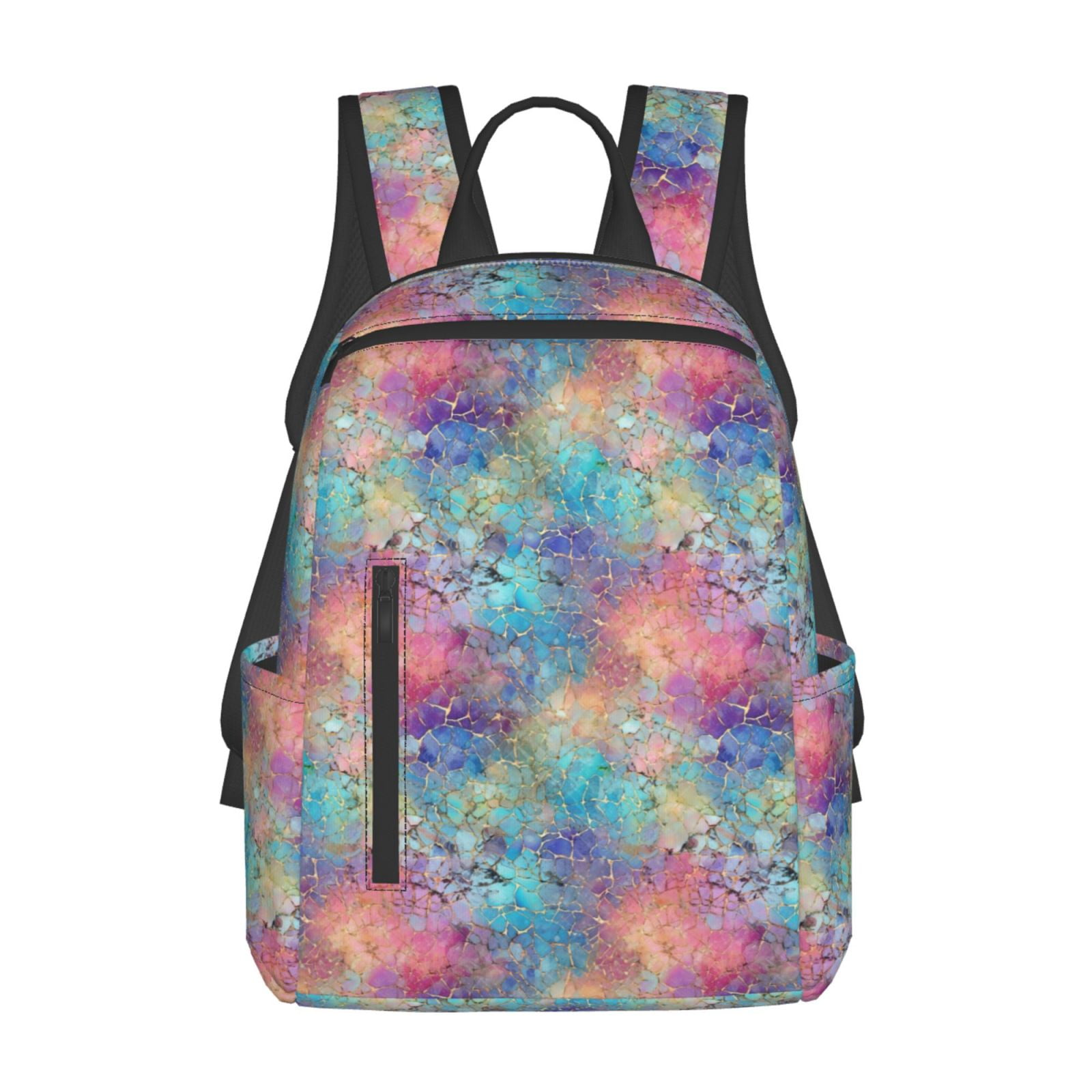 Defioc blue pink colorful cracked texture Pattern Travel Laptop ...