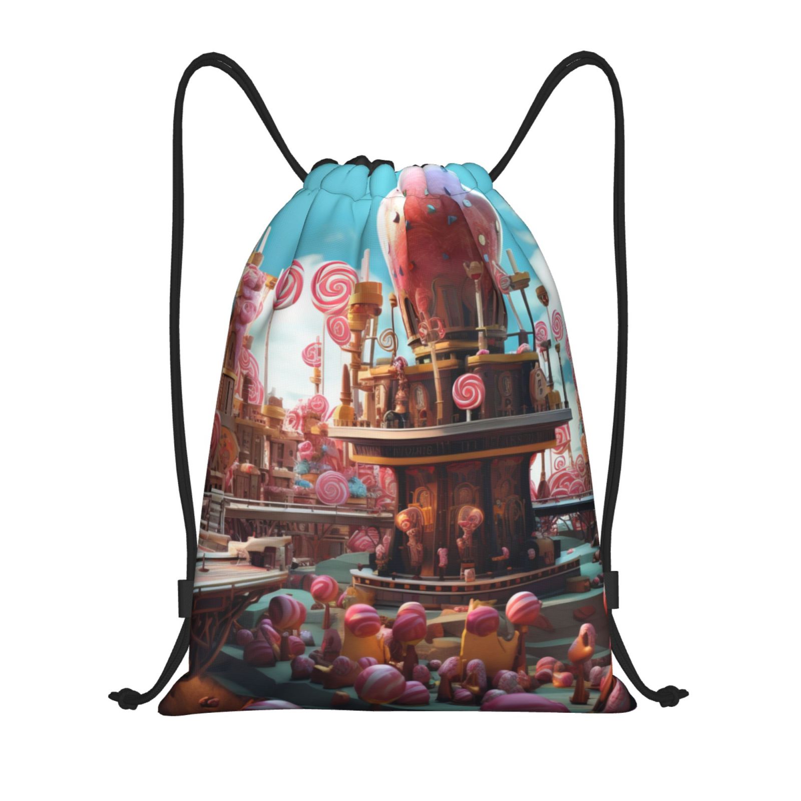 Defioc fairy-tale-world-with-delicious-candy for Drawstring Backpack ...