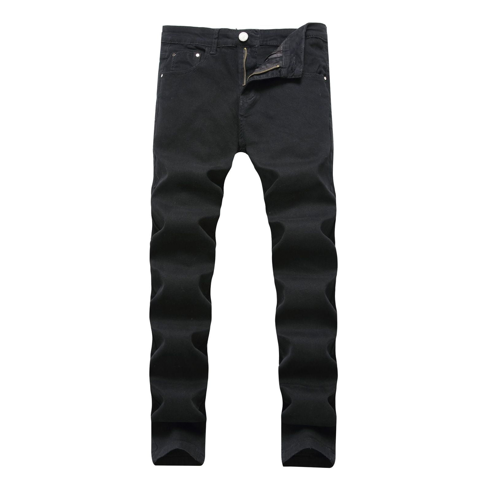 Defitshape Men's Denim Pant Ripped Jeans Button Destroyed Curvy Long ...