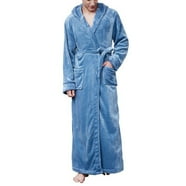 FashGudim Mens Robes Big and Tall Full Length Shawl Collar Long Plush Robe (Navy,L/XL) - Walmart.com