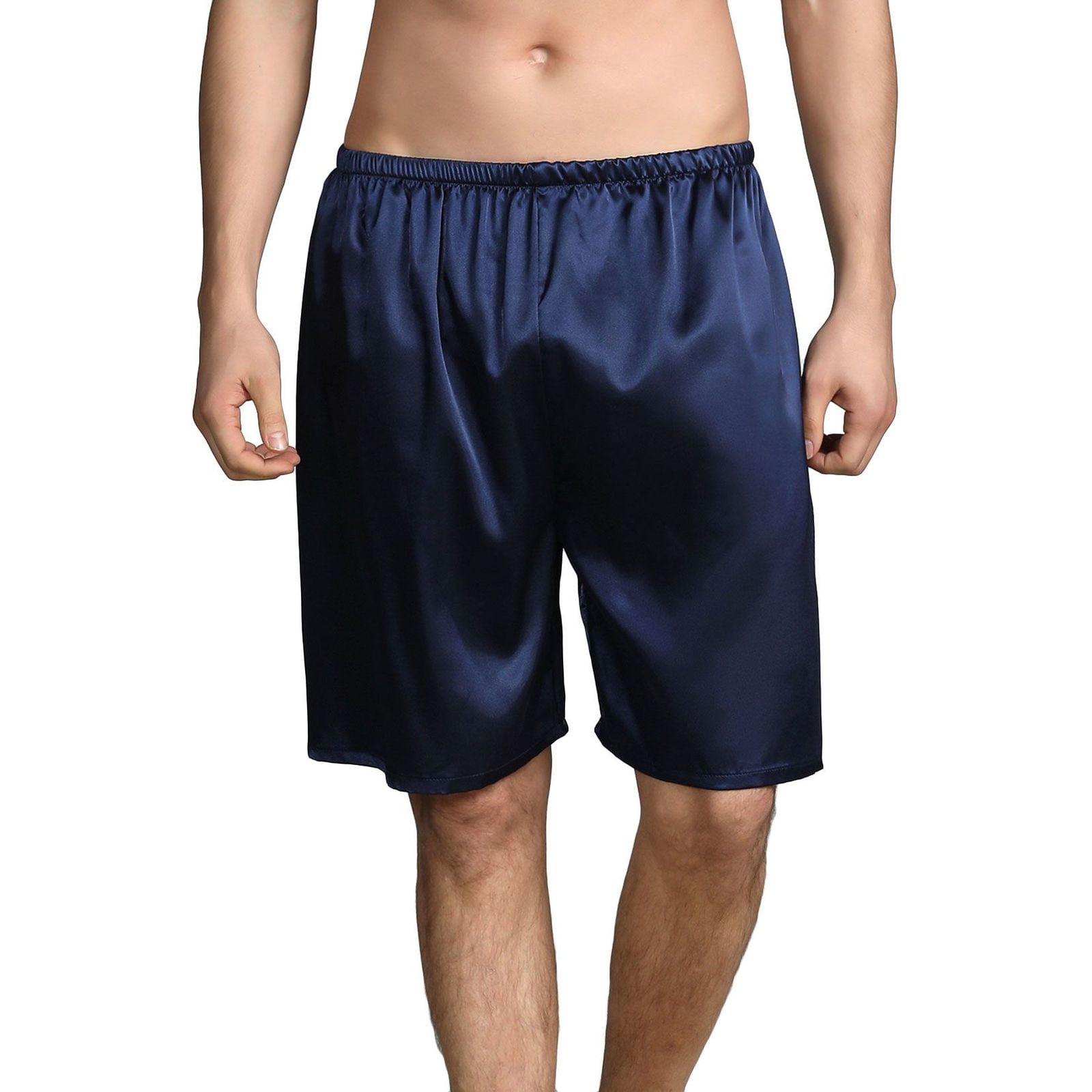 Defitshape Men's Satin Sleep Shorts Boxers Underwea Pj Pajama Bottom ...