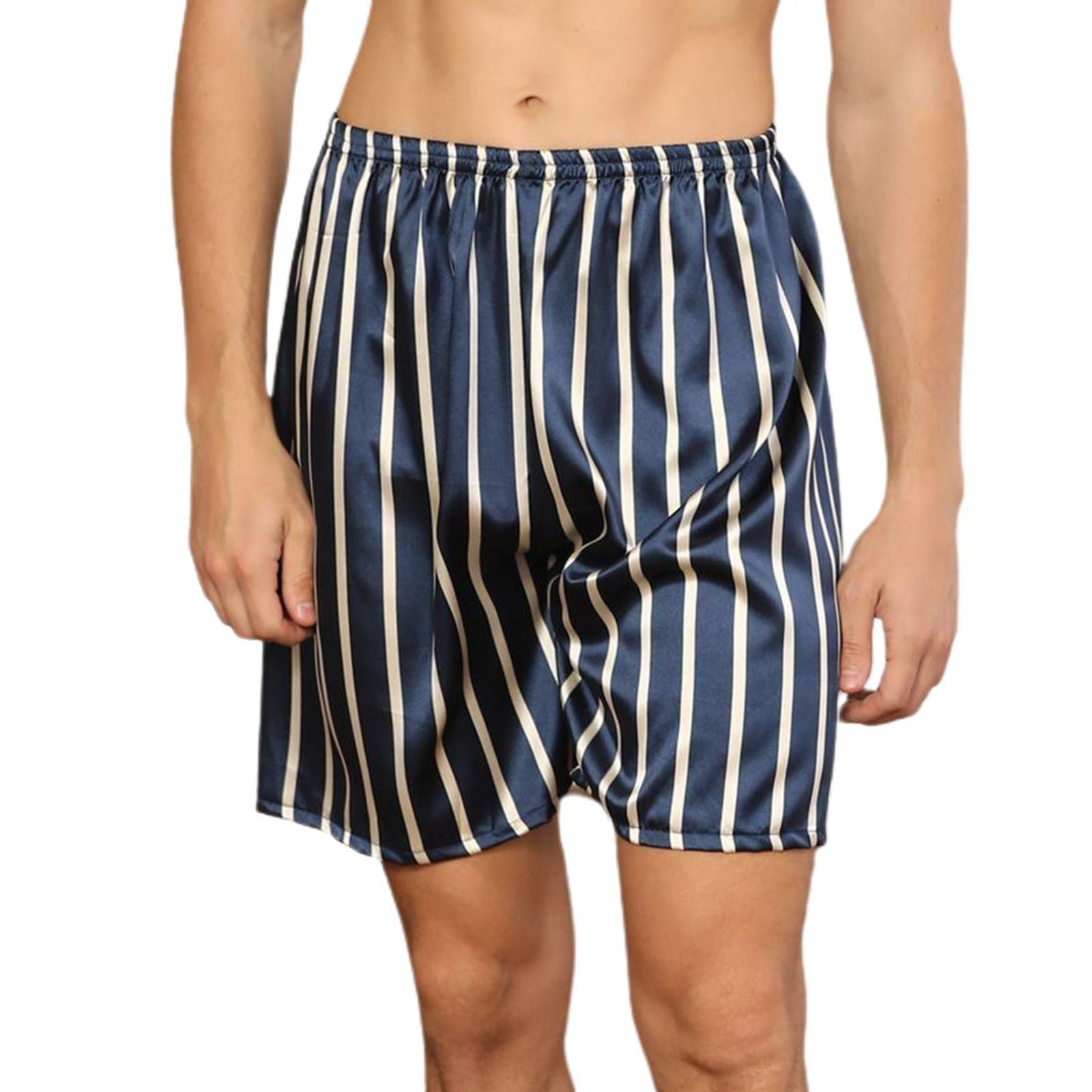 Defitshape Men's Satin Sleep Shorts Boxers Underwea Pj Pajama Bottom ...