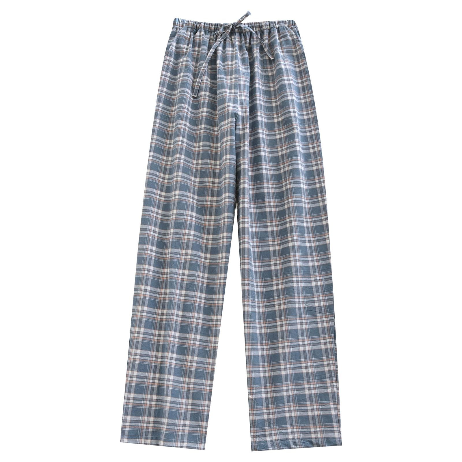 Defitshape Men's Soft Pajamas Bottoms Cotton Pj Pants Plaid Printed ...