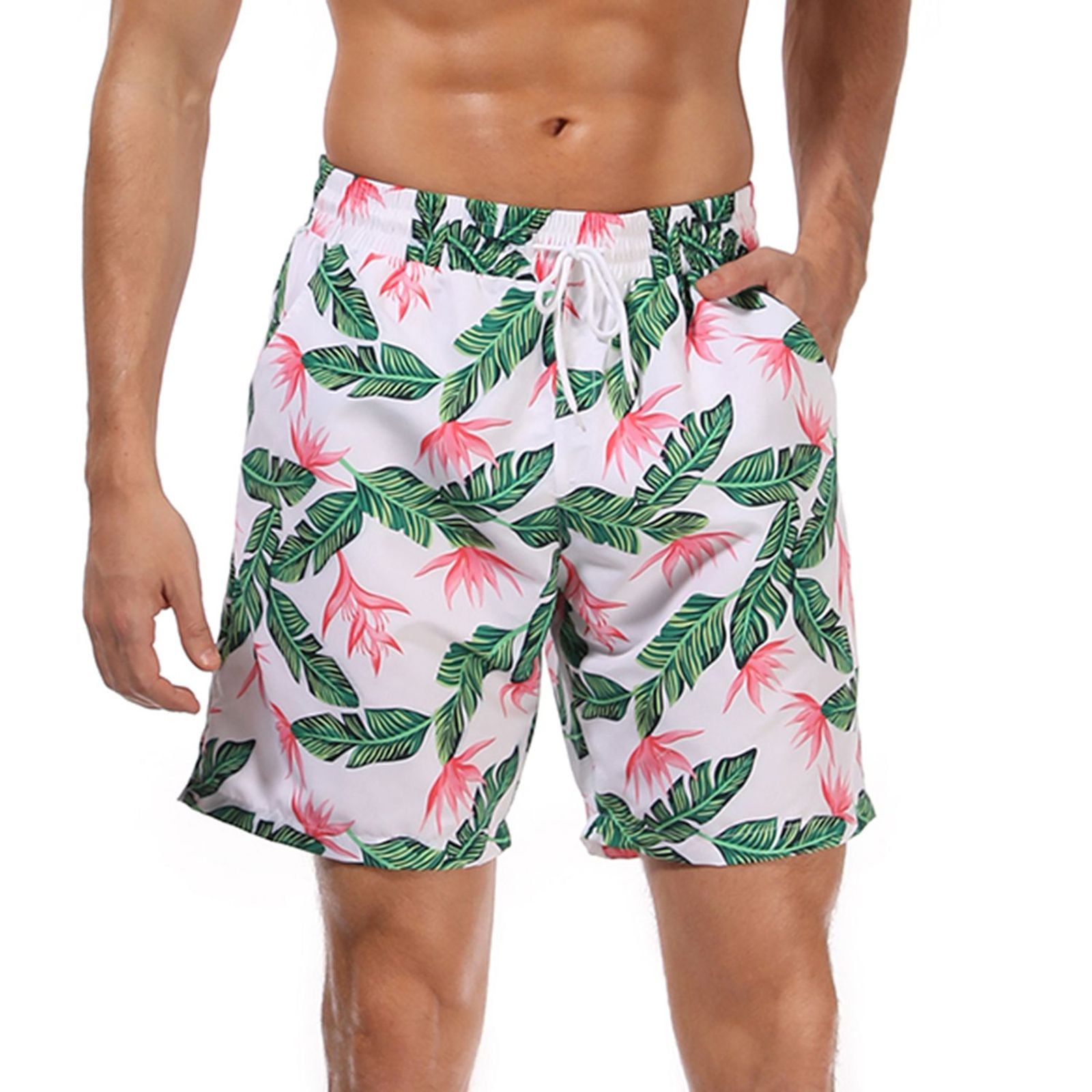 Defitshape Men's Swim Shorts Swim Trunks Boyleg Classic Beach Pocket ...