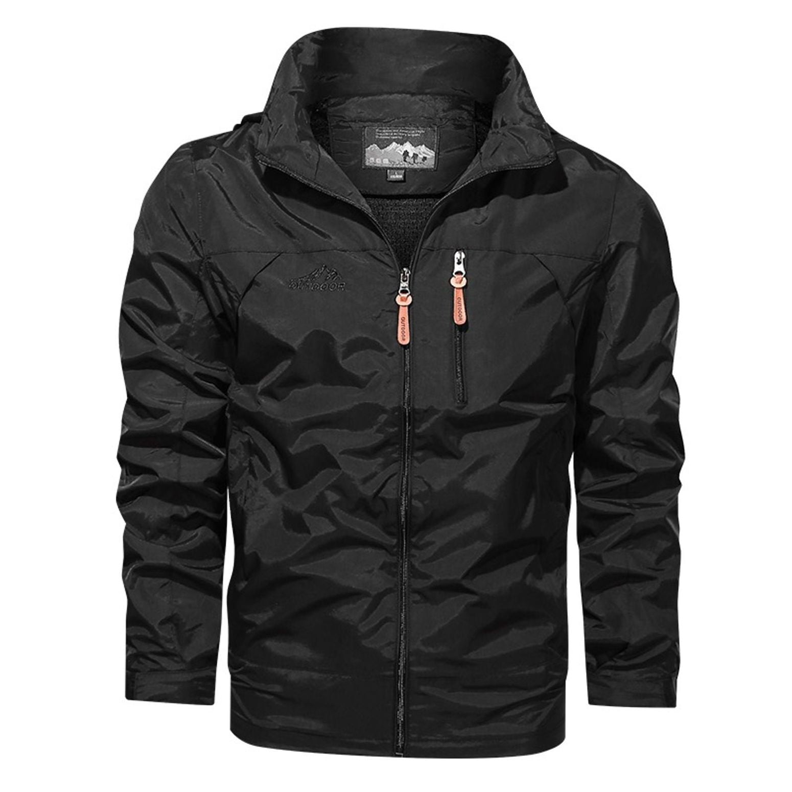 Defitshape Men's Waterproof Hooded Rain Jacket Lightweight Outdoor Full ...