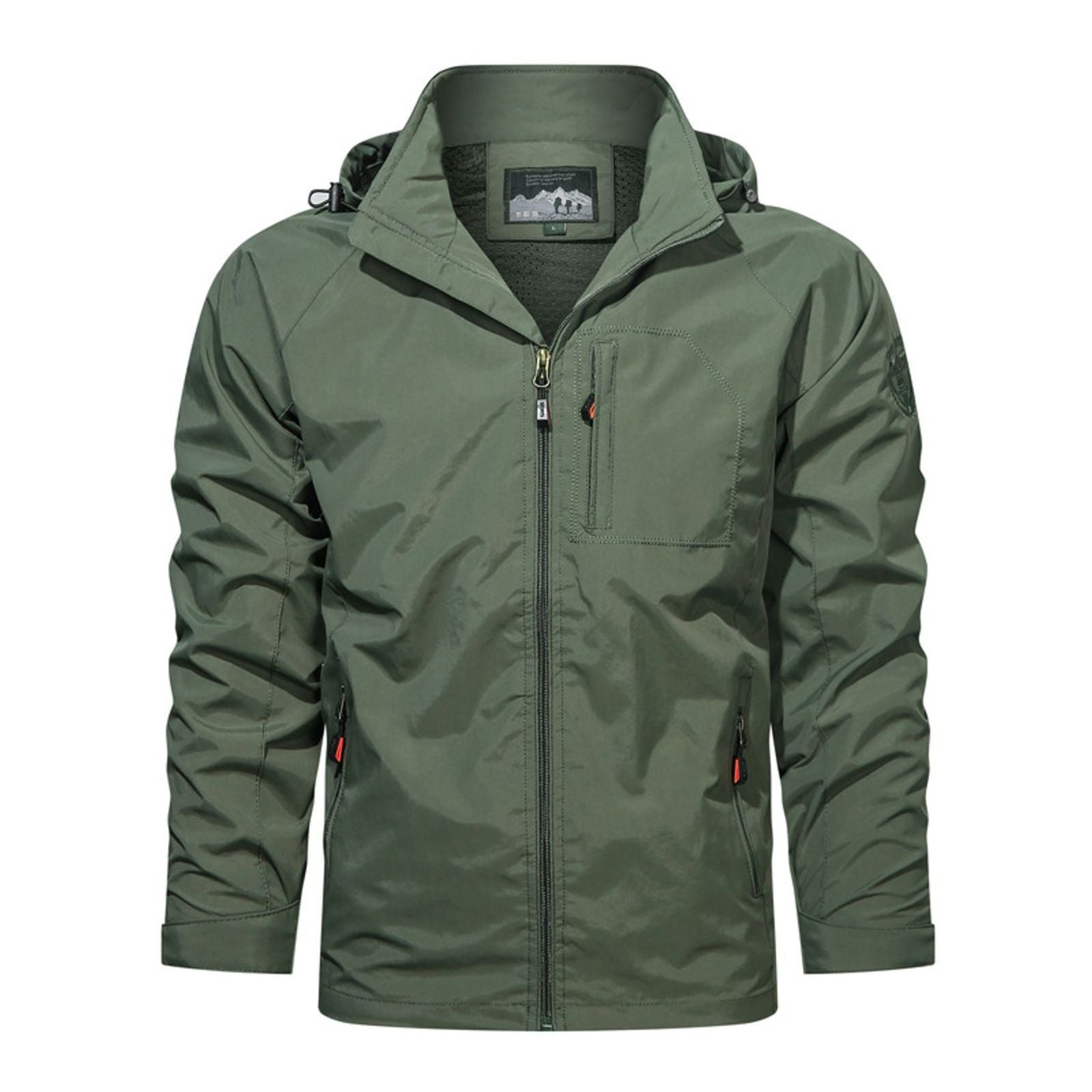 Defitshape Men's Windbreaker Raincoat Hooded Jackets & Coats Full Zip ...