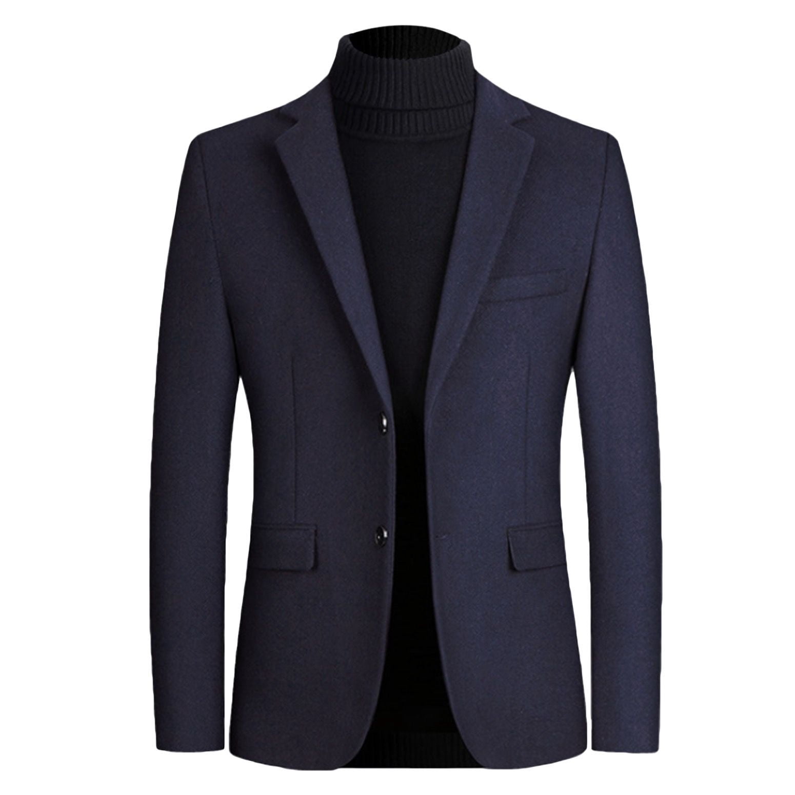 Defitshape Men's Wool Slim Fit Blazer Winter Fall Coats Spring Fashion ...