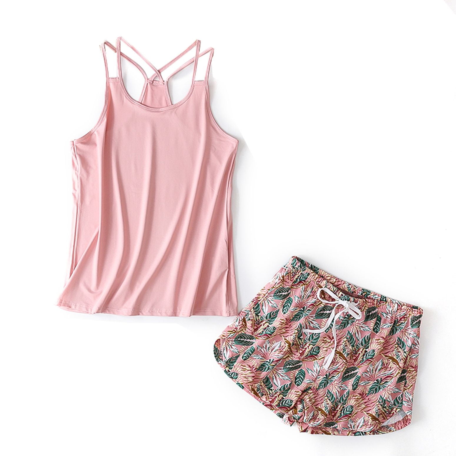 Defitshape Women's 2 Piece Cami Pajama Set Shorts Summer Spring Short ...