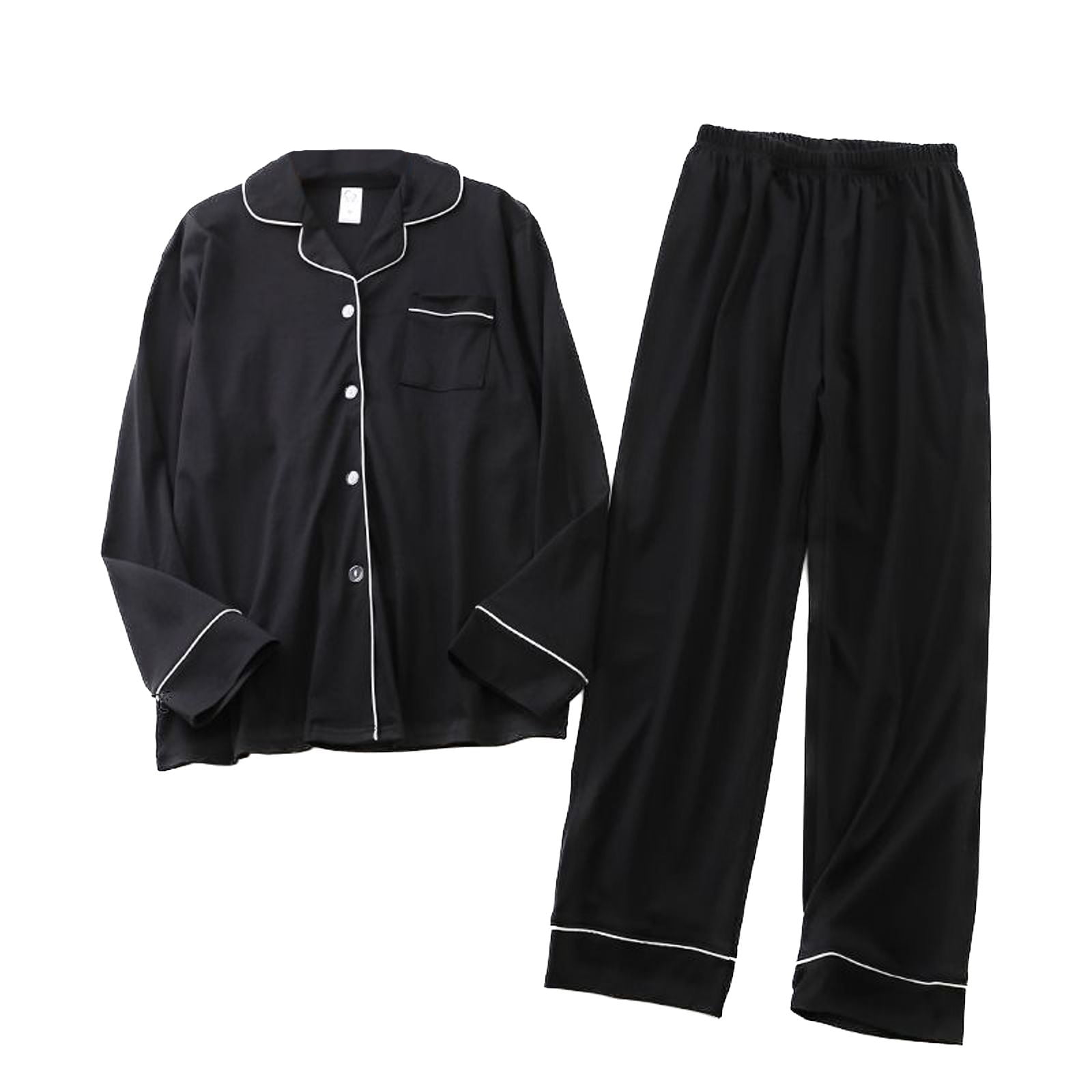 Defitshape Women's 2 Piece Cotton Pajama Set Long Sleeve Long Pants ...