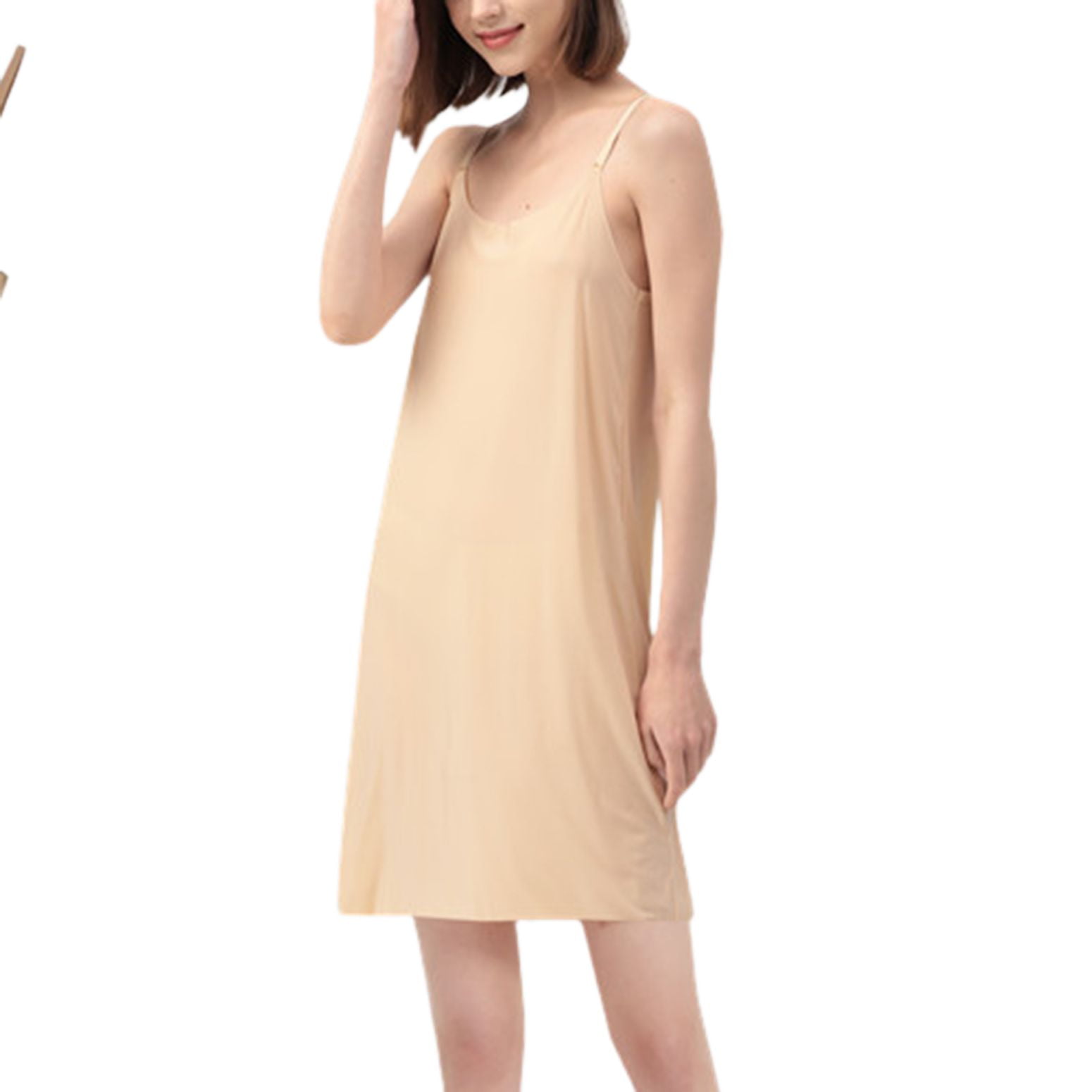 Defitshape Women's Adjustable Full Slip Dress for Under Dresses Short ...
