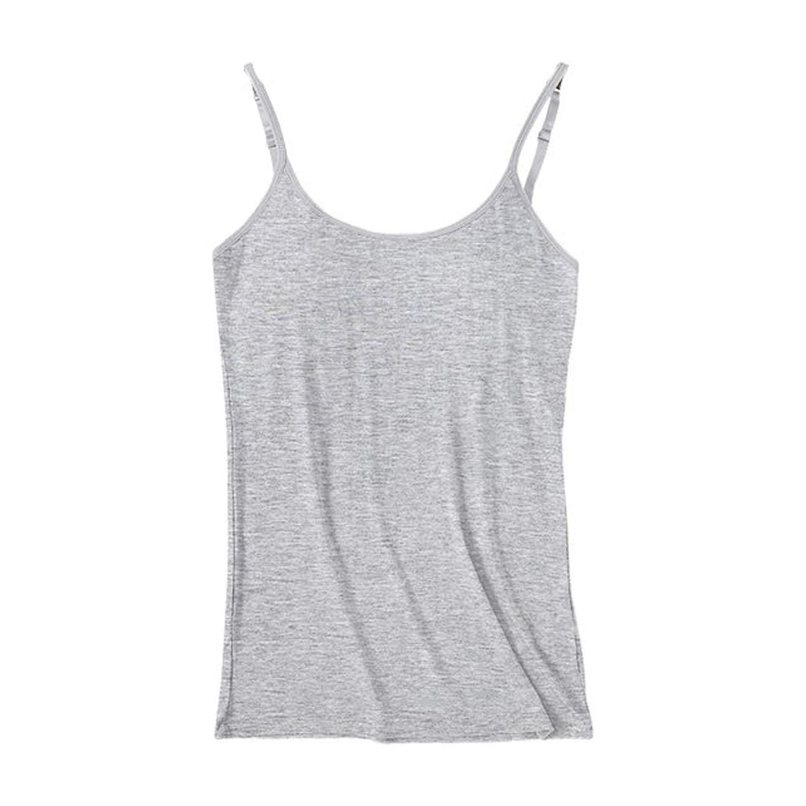 Defitshape Women's Cami Tank Top Sleeveless Vest Soft Basic Padded ...