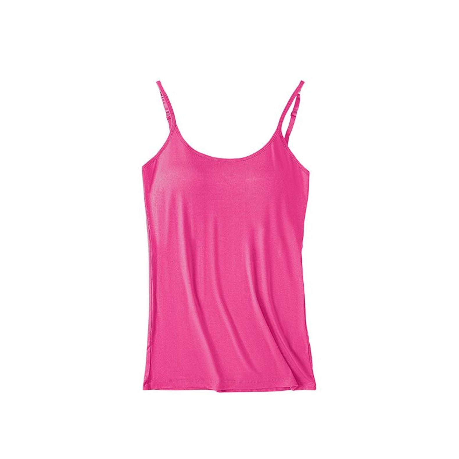 Defitshape Women's Cami Tank Top Sleeveless Vest Soft Basic Padded ...