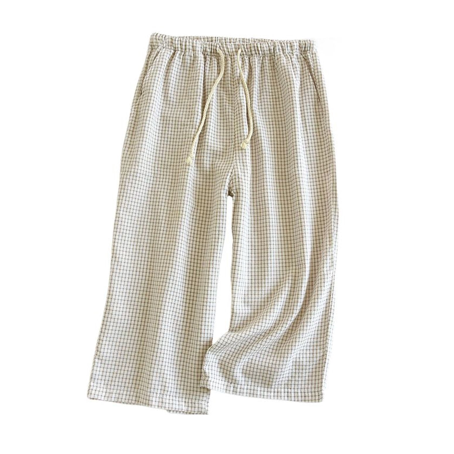 Defitshape Women's Capri Pajama Pj Bottoms Plaid Printed Sleep Pants ...