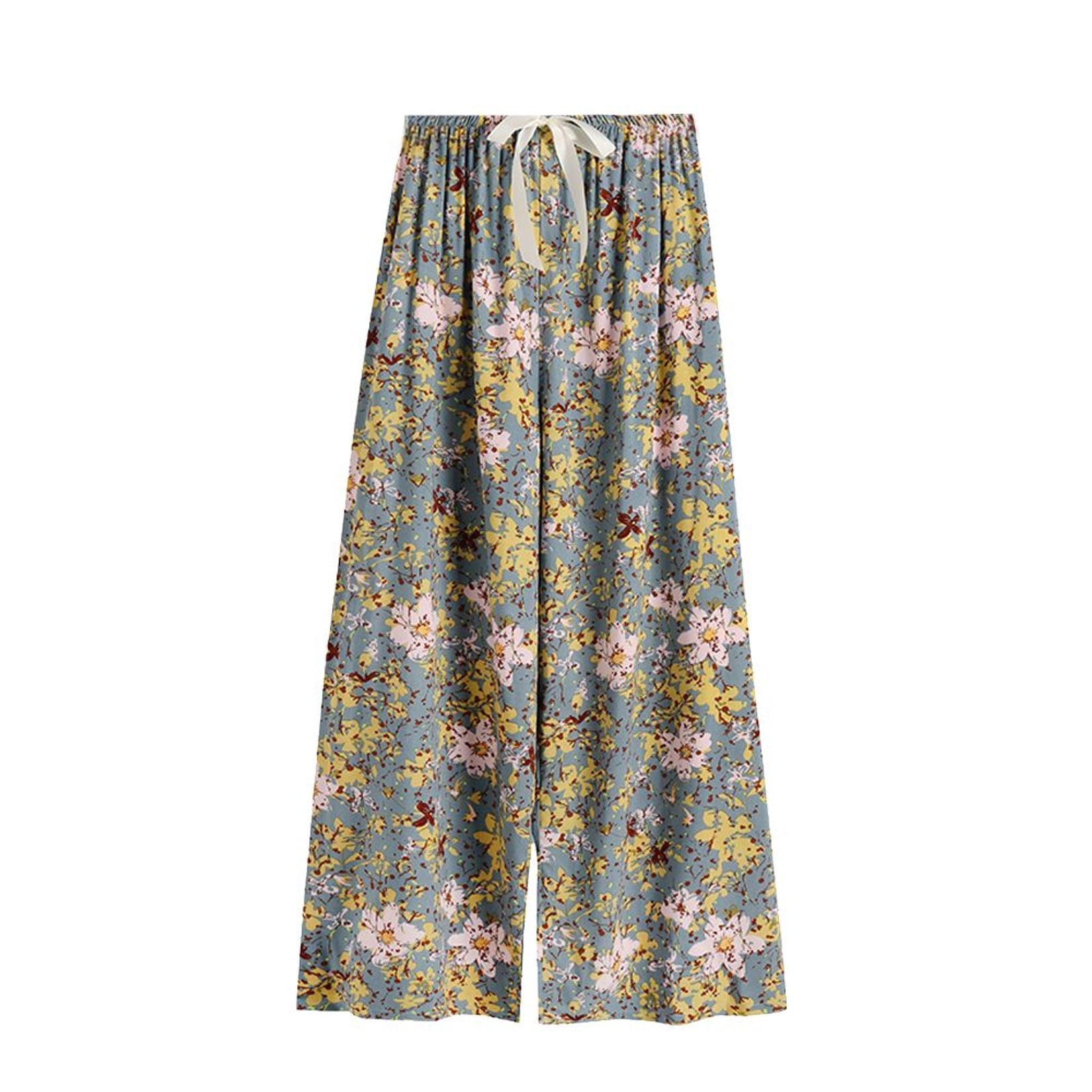 Defitshape Women's Cute Capri Pajama Pants Cute Pj Bottoms Wide Leg Mid ...