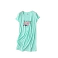 Defitshape Women's Cute Cotton Nightgown Soft Lightweight Cartoon Sleep ...