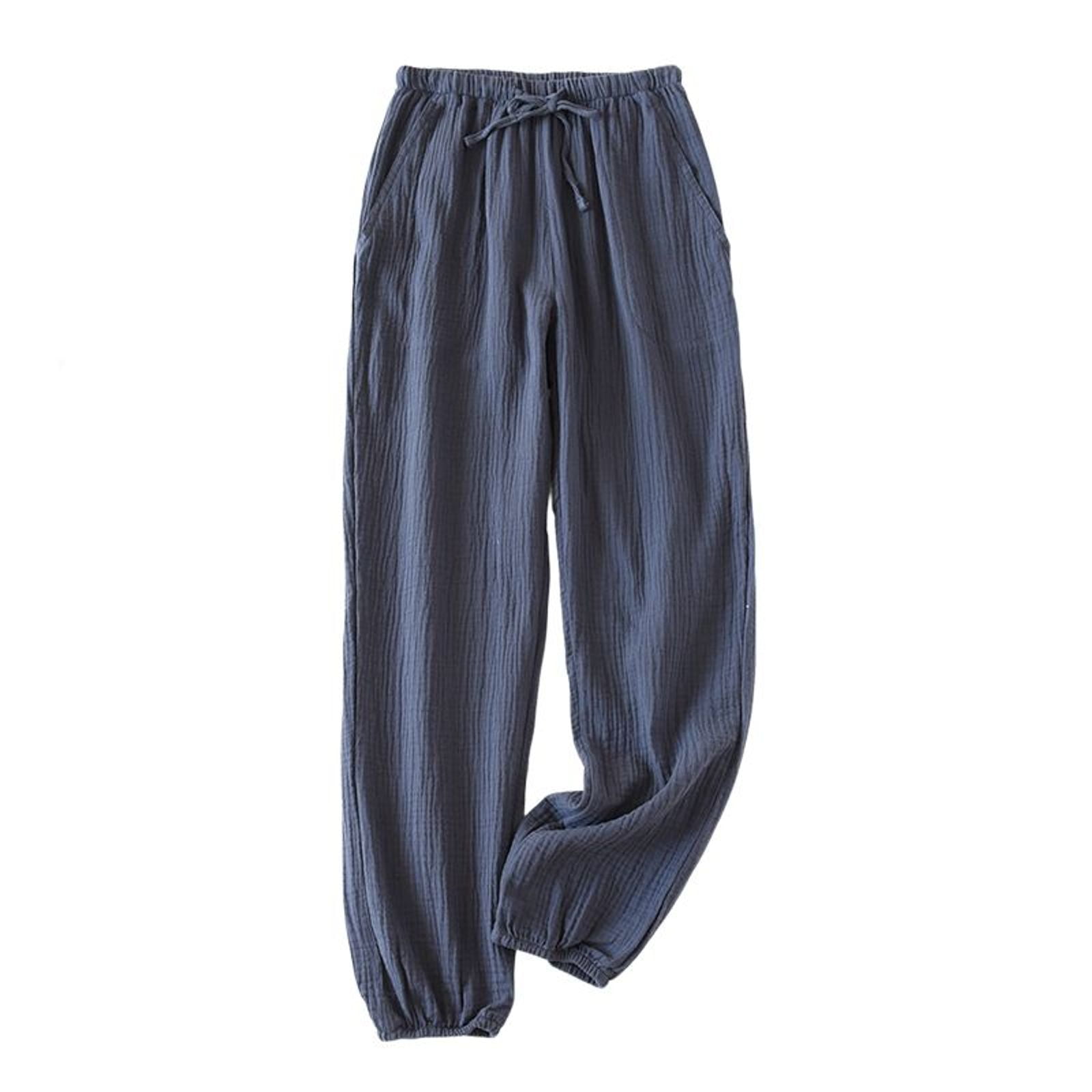 Defitshape Women's Elastic Band Cotton Pajama Pants Fall Lounge Pj ...