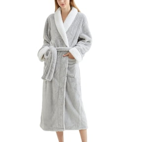 Homegro Women's Long Robe Fuzzy Plush Spa Bath Robes Fleece Winter Warm ...