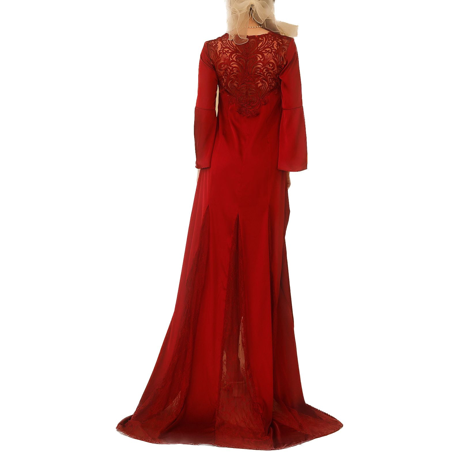 Defitshape Women's Long Bell Sleeve Dressing Gown Soft V Neck Floor ...