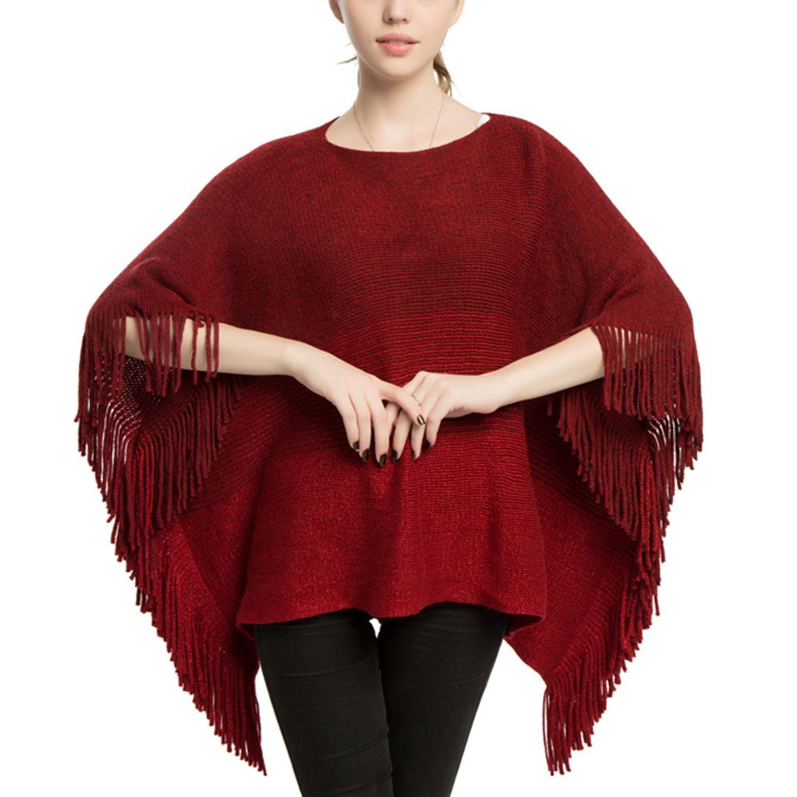 Defitshape Women's Pashmina Shawls & Wraps Warm Cape Sweater Fall ...
