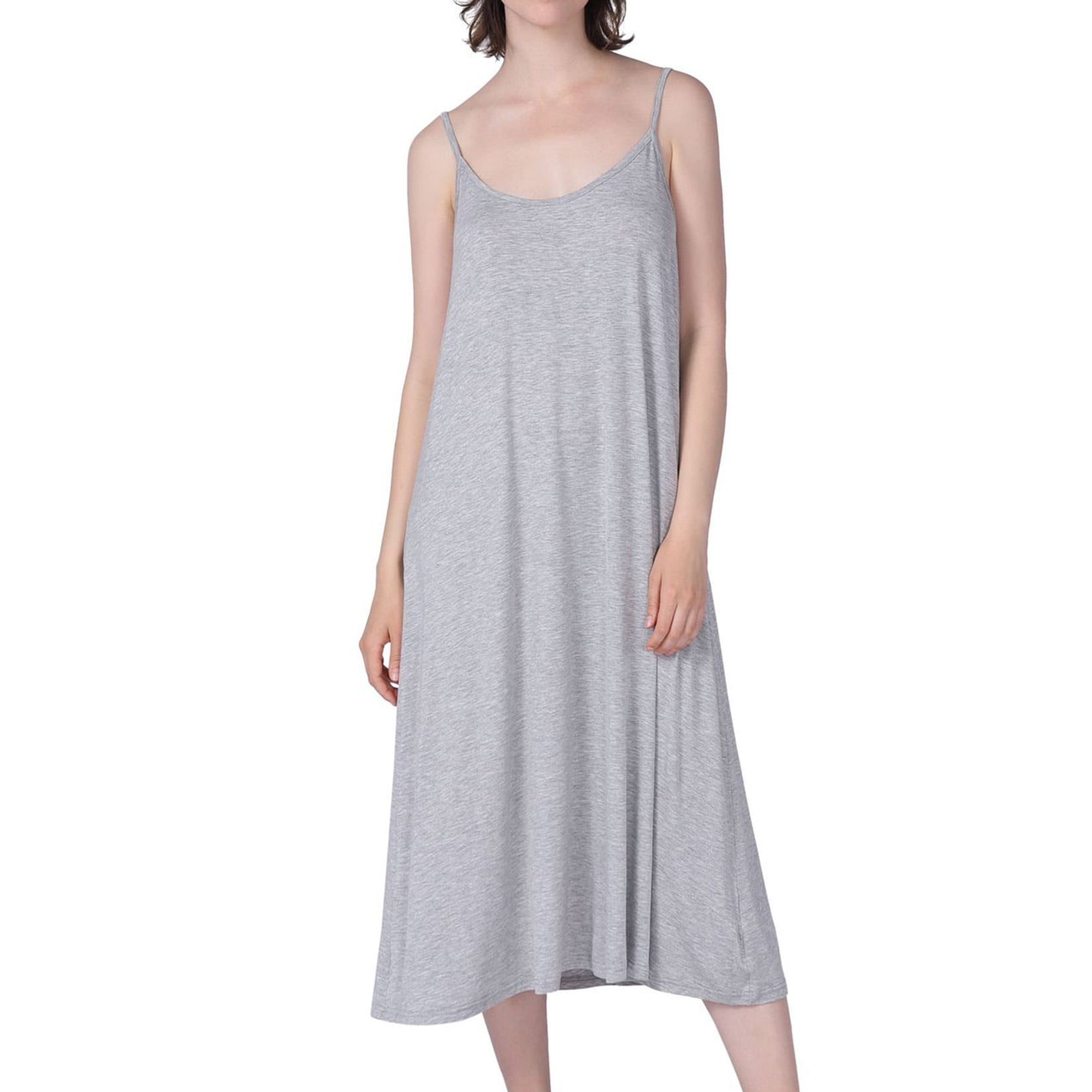 Defitshape Women's Plus Size Bamboo Nightgown Cami Cotton Sleepwear ...