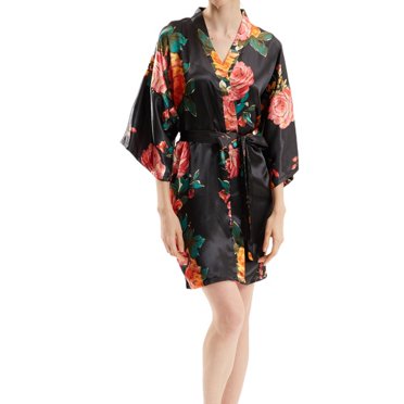 Defitshape Women's Long Bath Robe Bridal Bathrobe Chic Billowy Drop ...