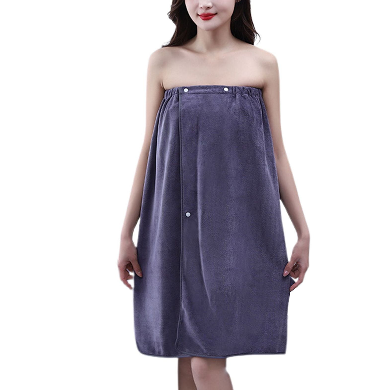 Defitshape Women's Shower Towel Wrap Soft Terry Cloth Wrapping Bathrobe ...