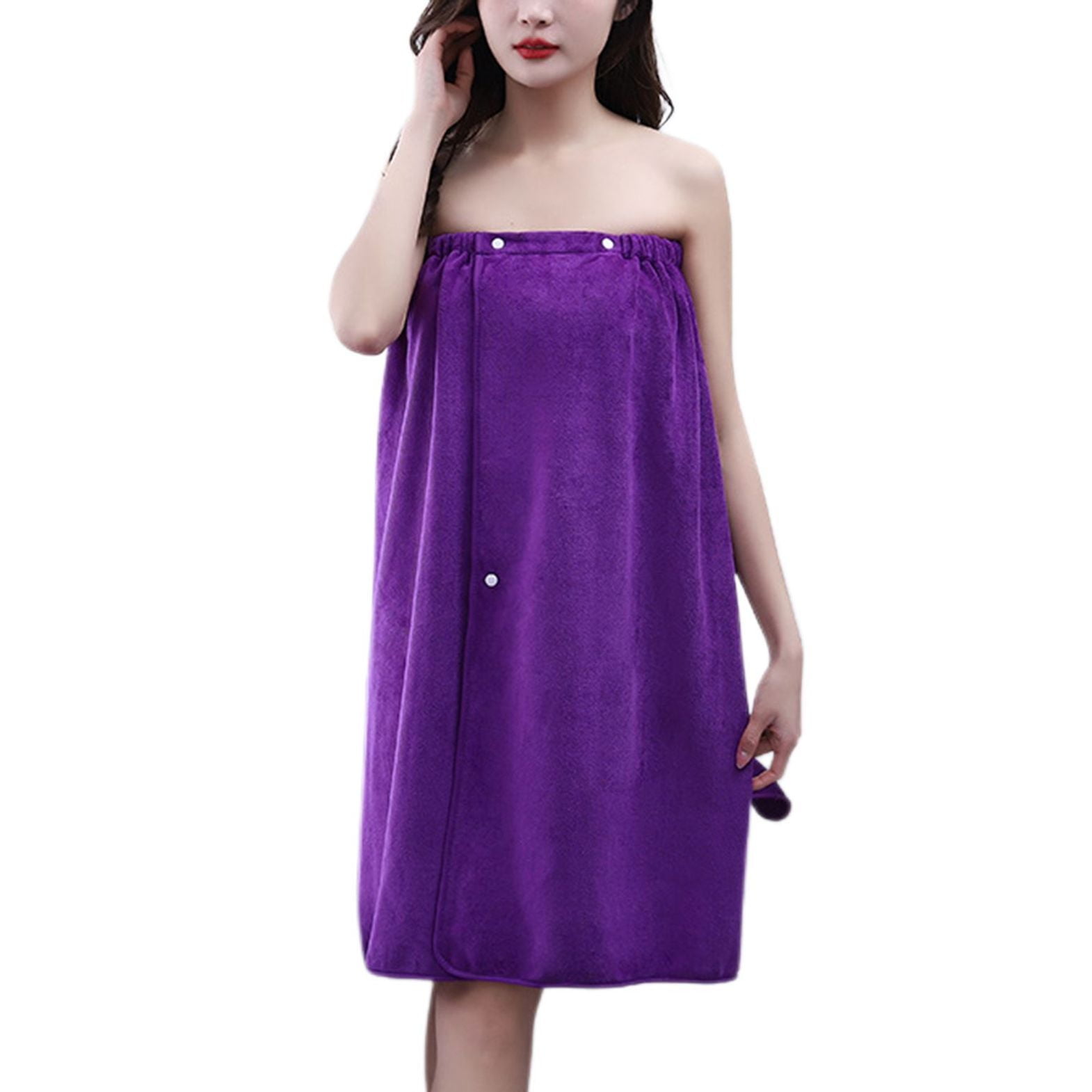 Defitshape Women's Shower Towel Wrap Soft Terry Cloth Wrapping Bathrobe ...