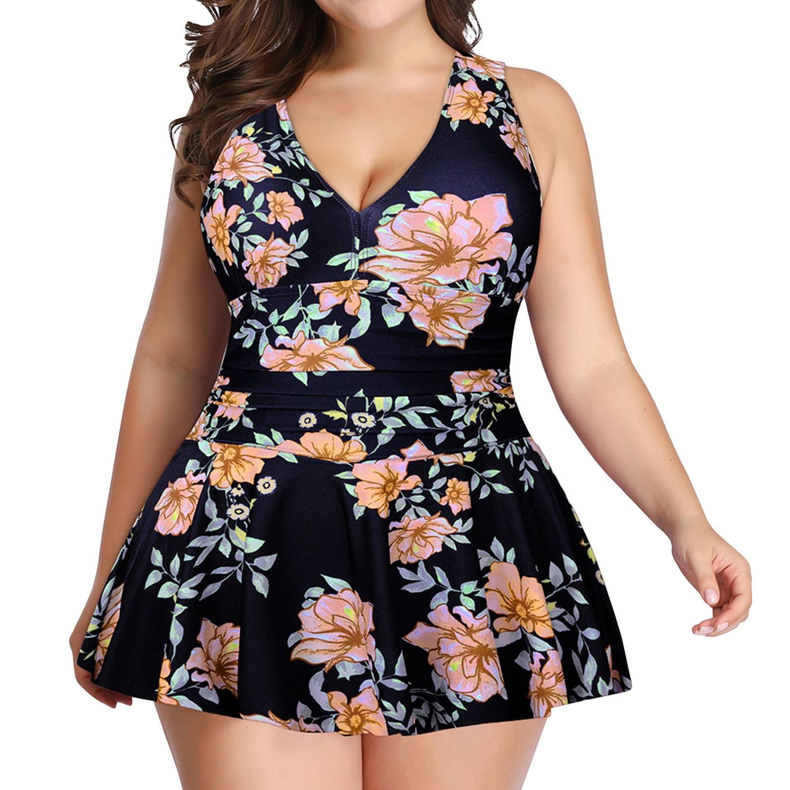 Defitshape Women's Skirted Tankini Set Bathing Suit Dress 2 Piece ...