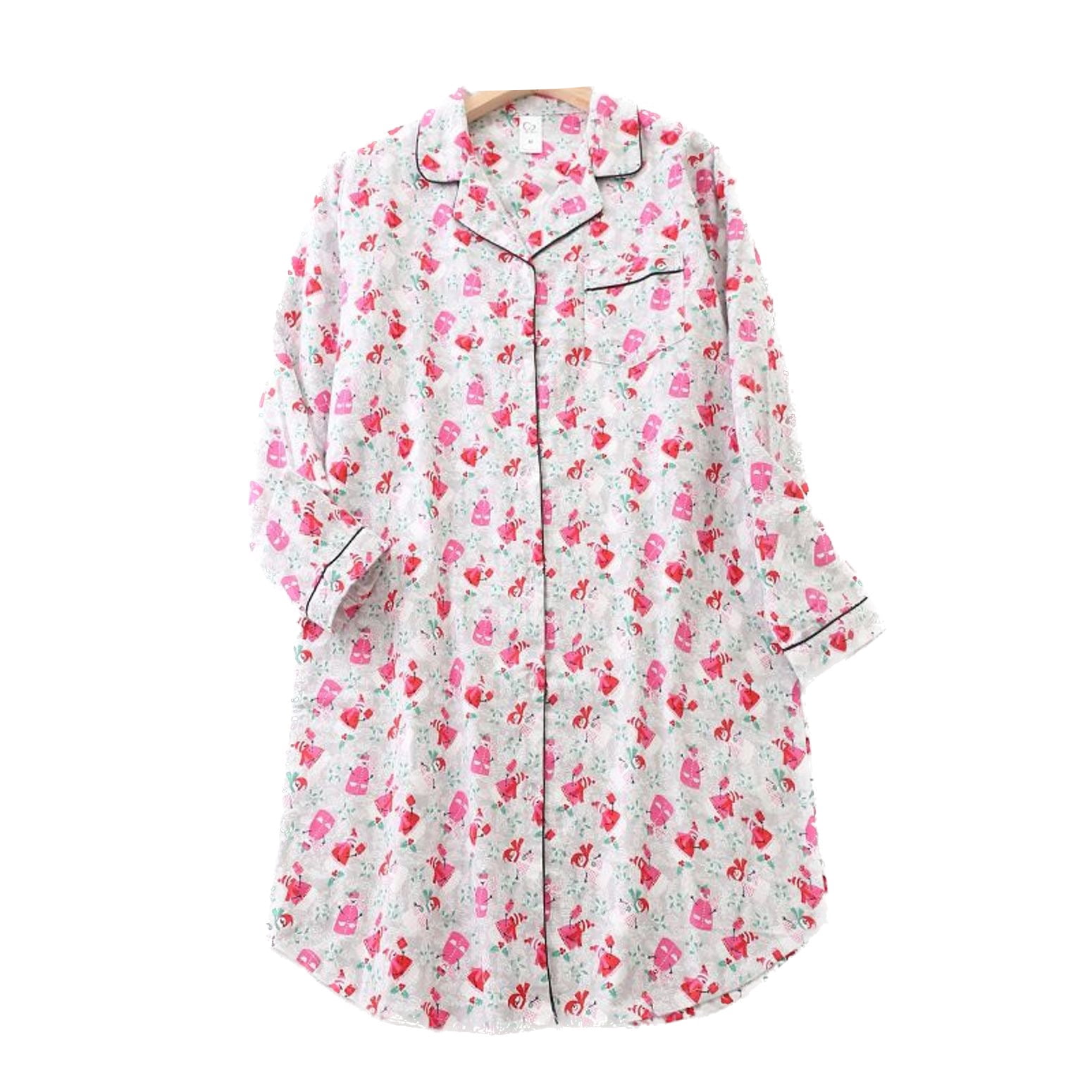 Defitshape Women's Soft Comfy Button Up Christmas Lightweight House ...