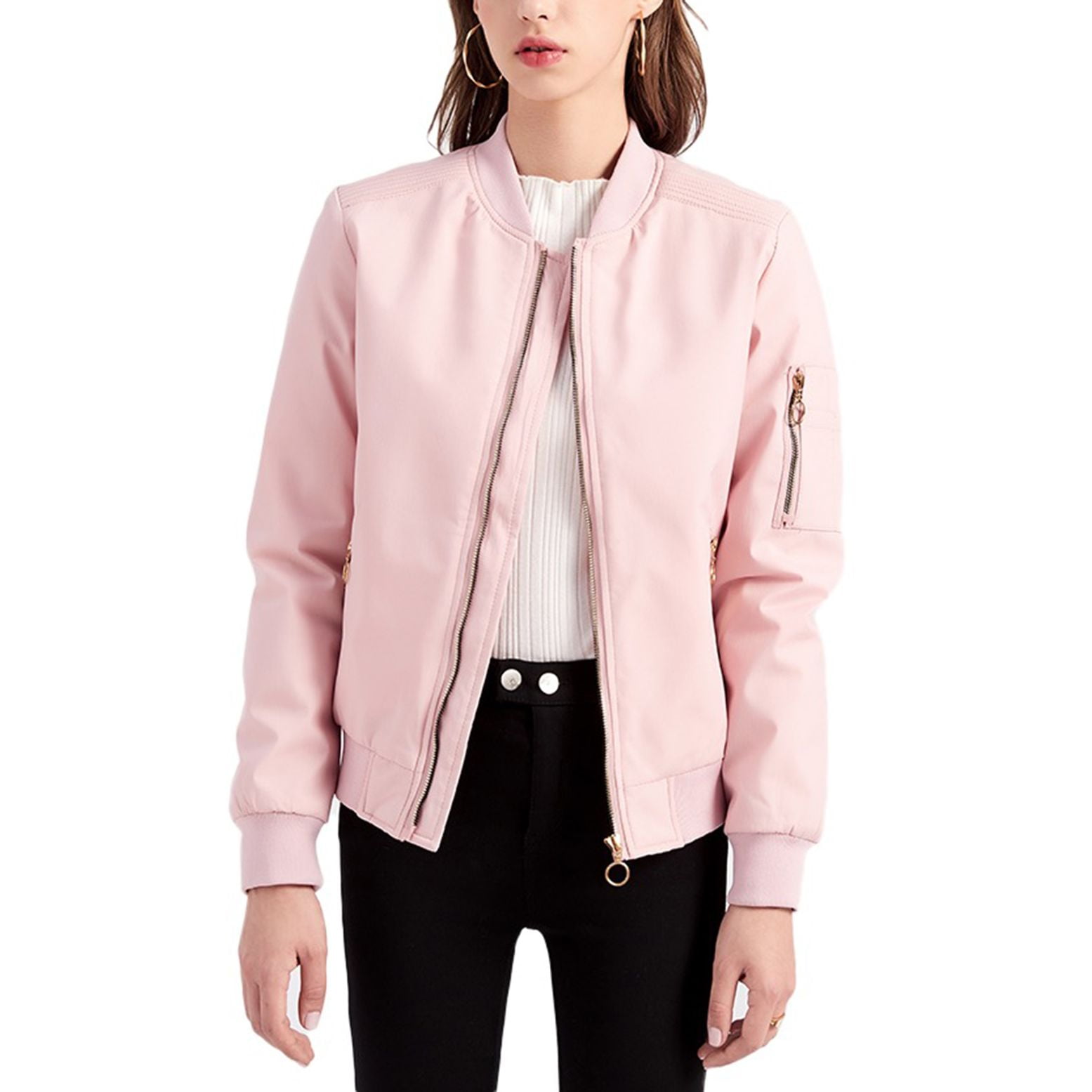 Defitshape Women's Soft Jacket Zip Up Top Winter Fashion Fall Spring ...