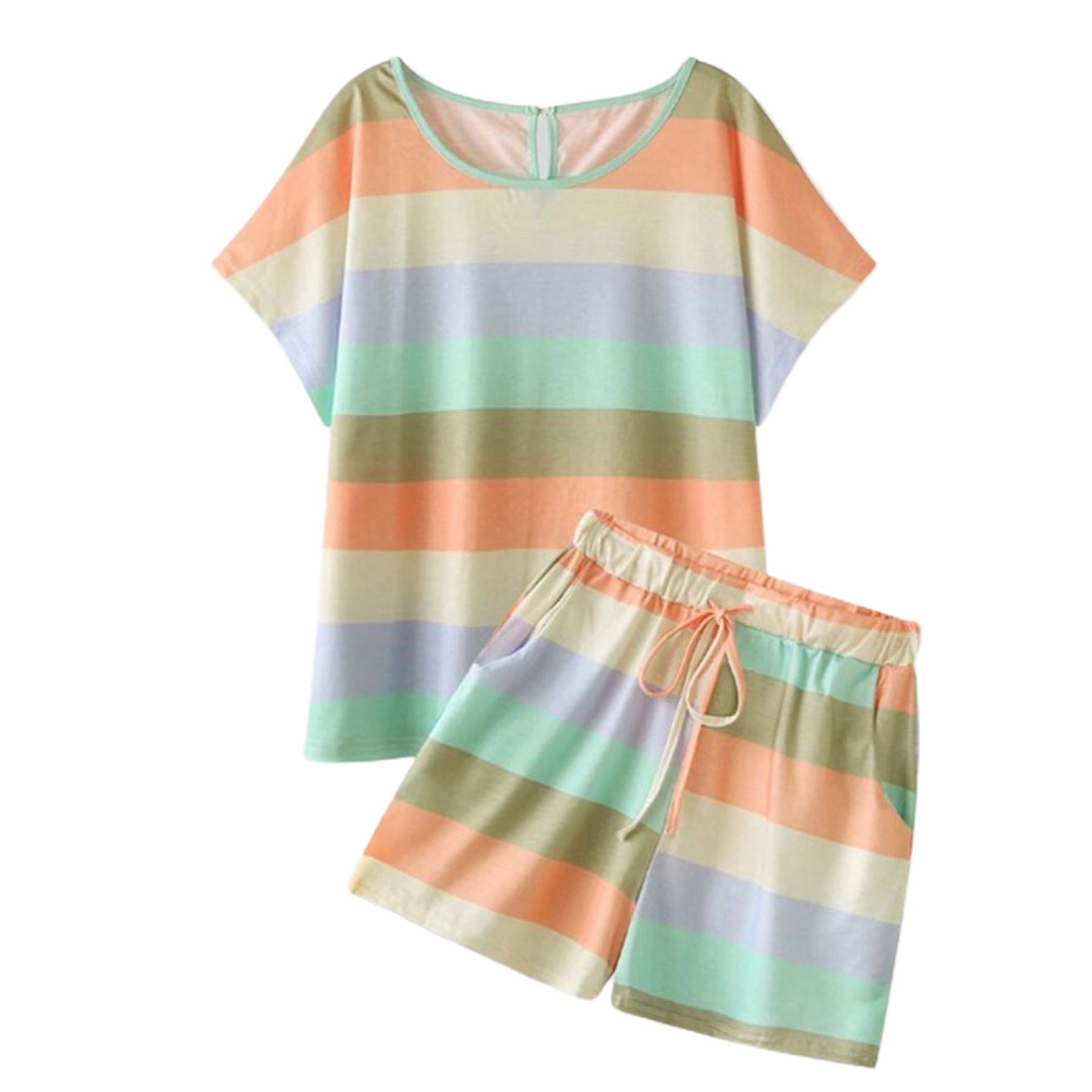 Defitshape Women's Soft Pajama Set Cute Pajamas Summer Thin Comfy ...