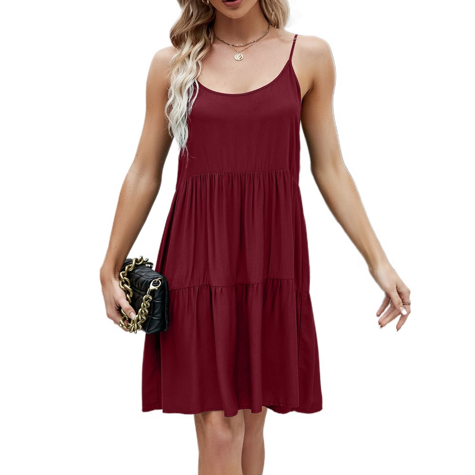 Defitshape Women's Summer Dresses Party Sundress Sleeveless Cami ...